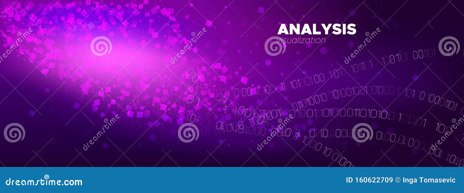 Digital Particles. Pink Big Data Stream Stock Vector - Illustration of ...