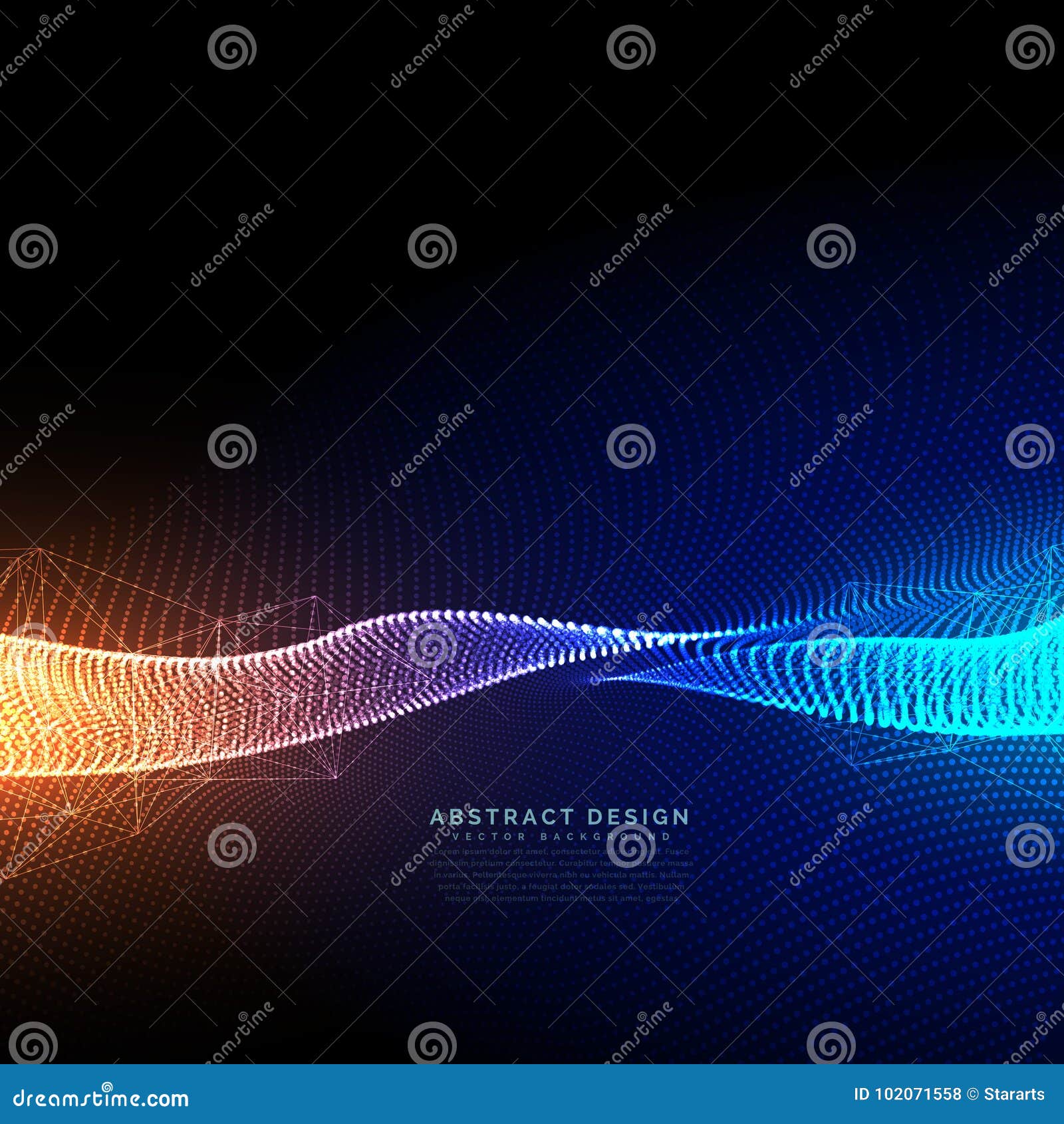 Digital Particles Technology Background with Beautiful Light Eff Stock ...