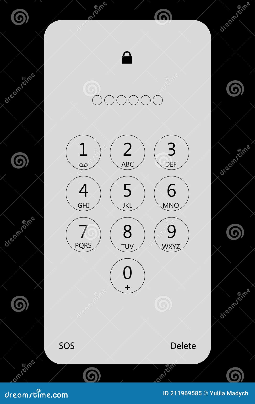 Digital Password Lock Screen for Smartphone on Phone Lock Screen. User ...