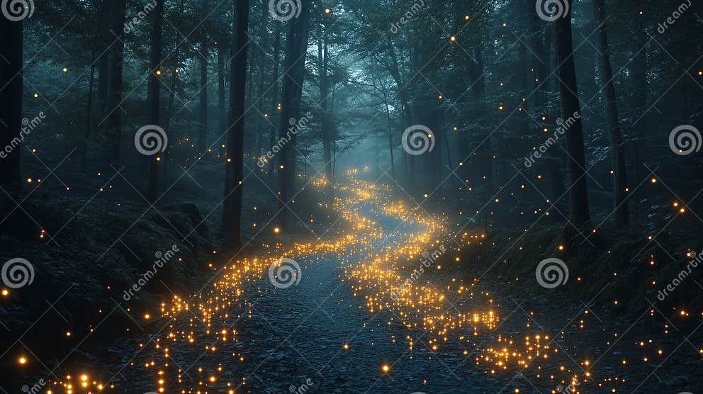 The Digital Path: Where Nature Meets Technology Stock Image - Image of ...