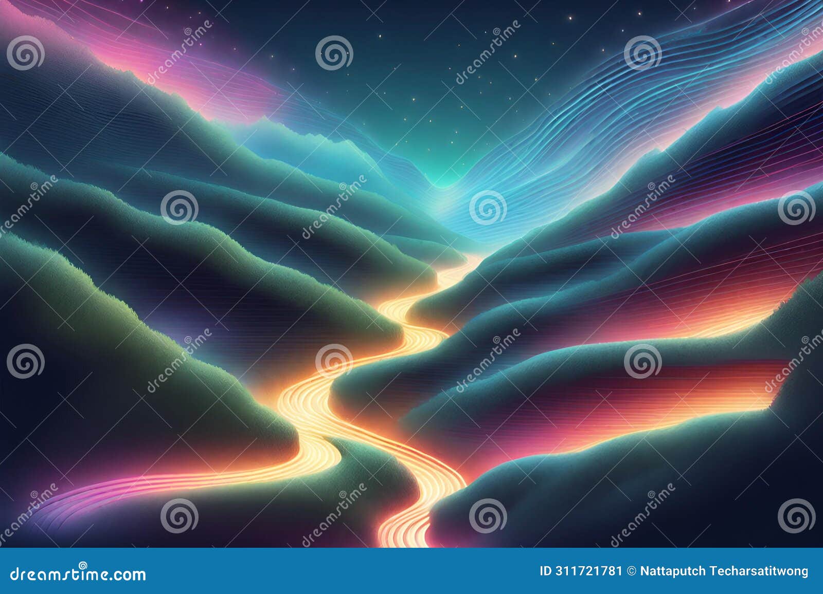 Digital Paths in Multiple Layers Stock Illustration - Illustration of ...