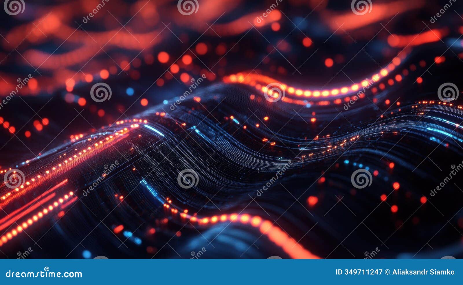 Digital Pathways Connecting Multiple Servers in a Data Center Stock ...