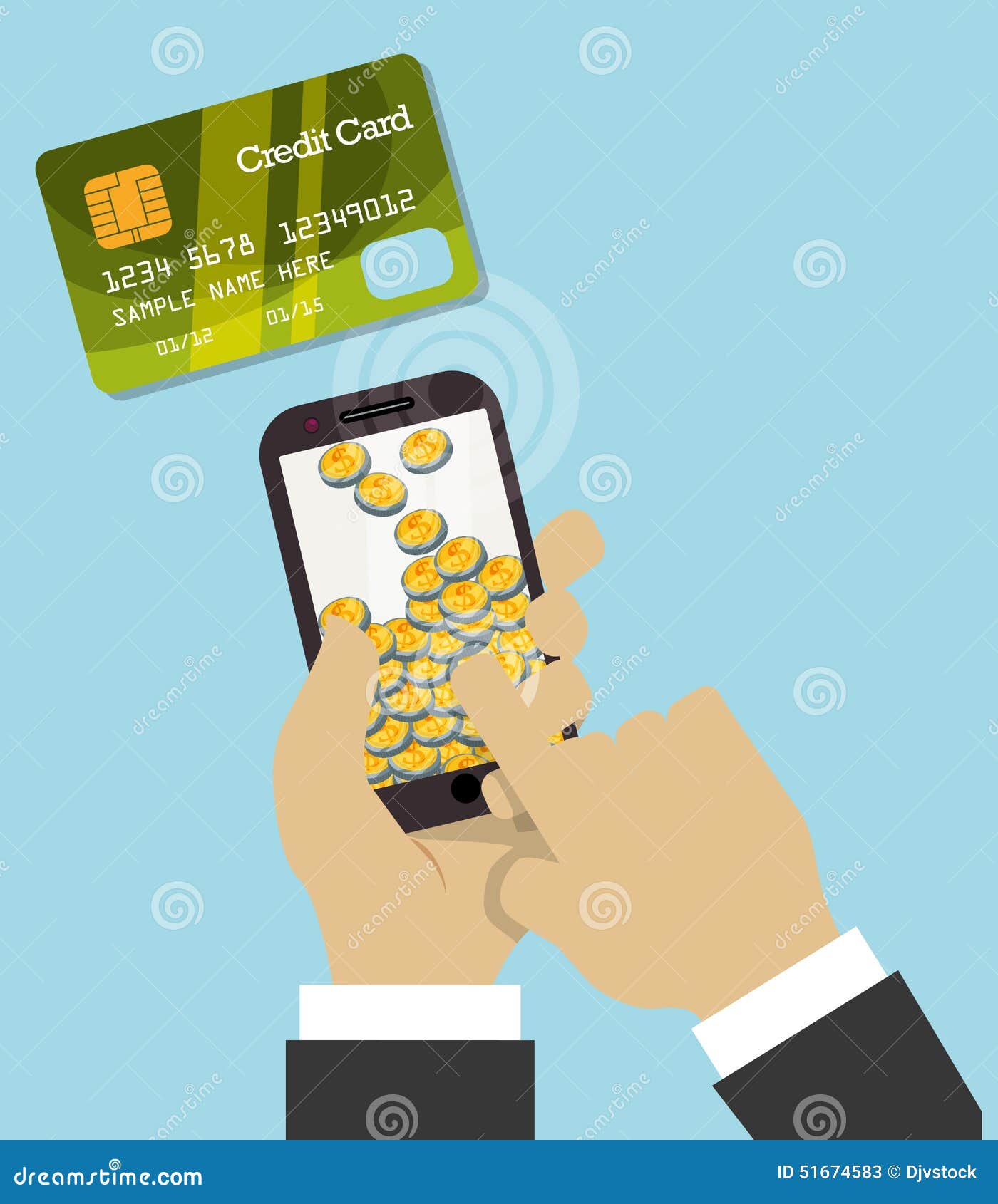 Digital payment design. stock vector. Illustration of business - 51674583