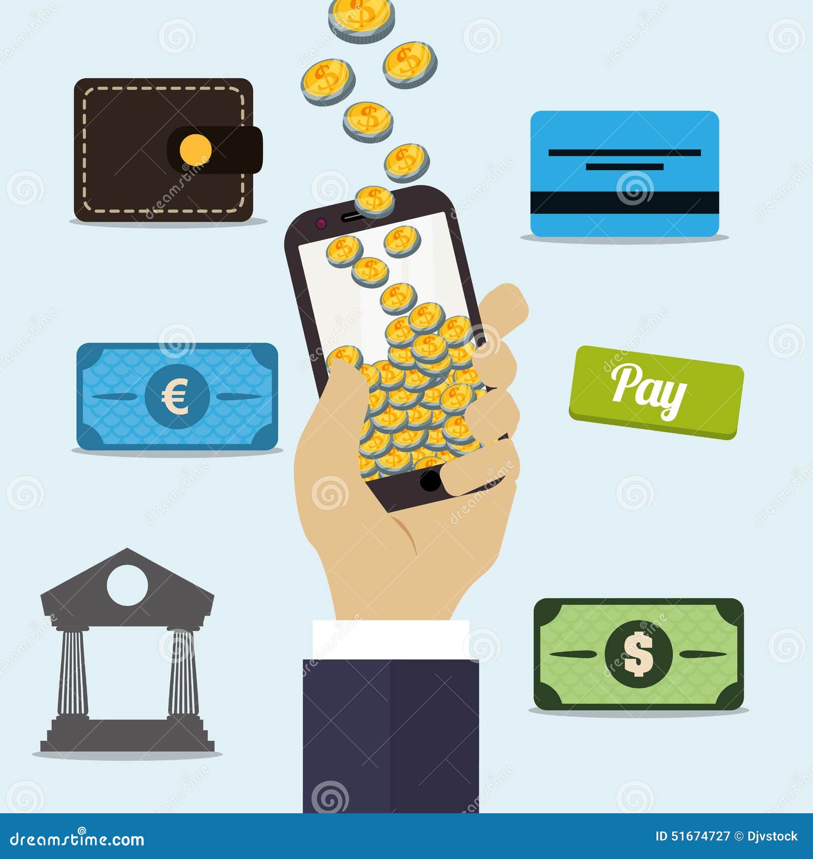 Digital payment design. stock vector. Illustration of accounting - 51674727