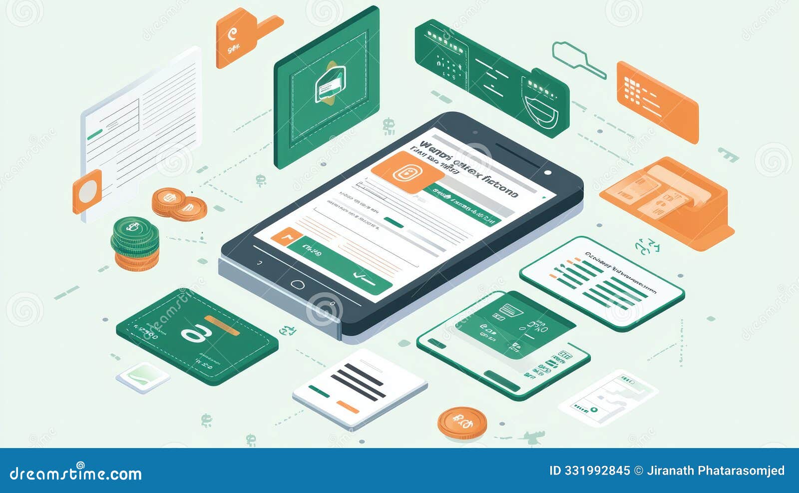 Digital Payment and Financial Technology Illustration Stock ...