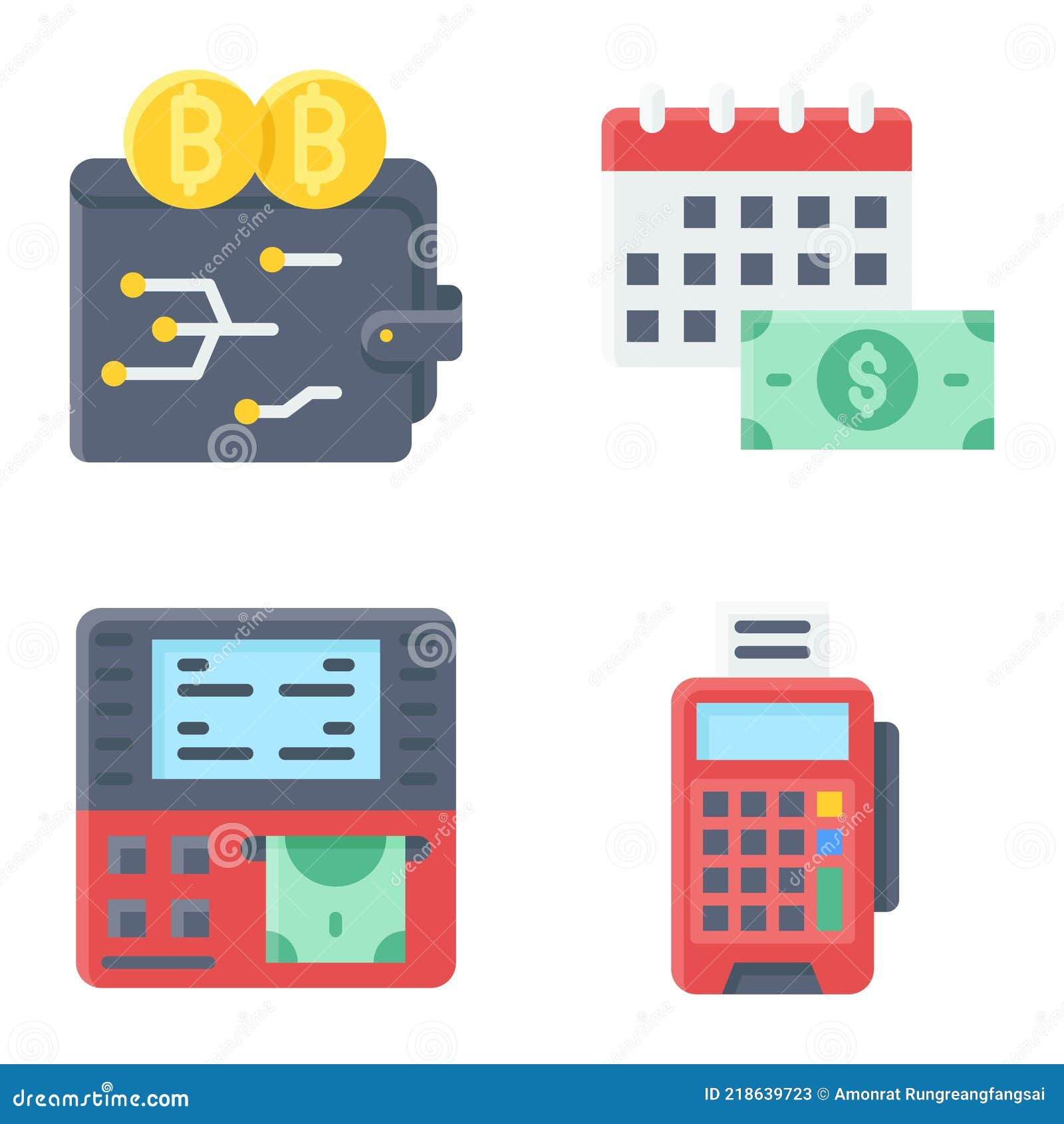 Digital Payment Icon Set Payment Related Vector Stock Vector ...
