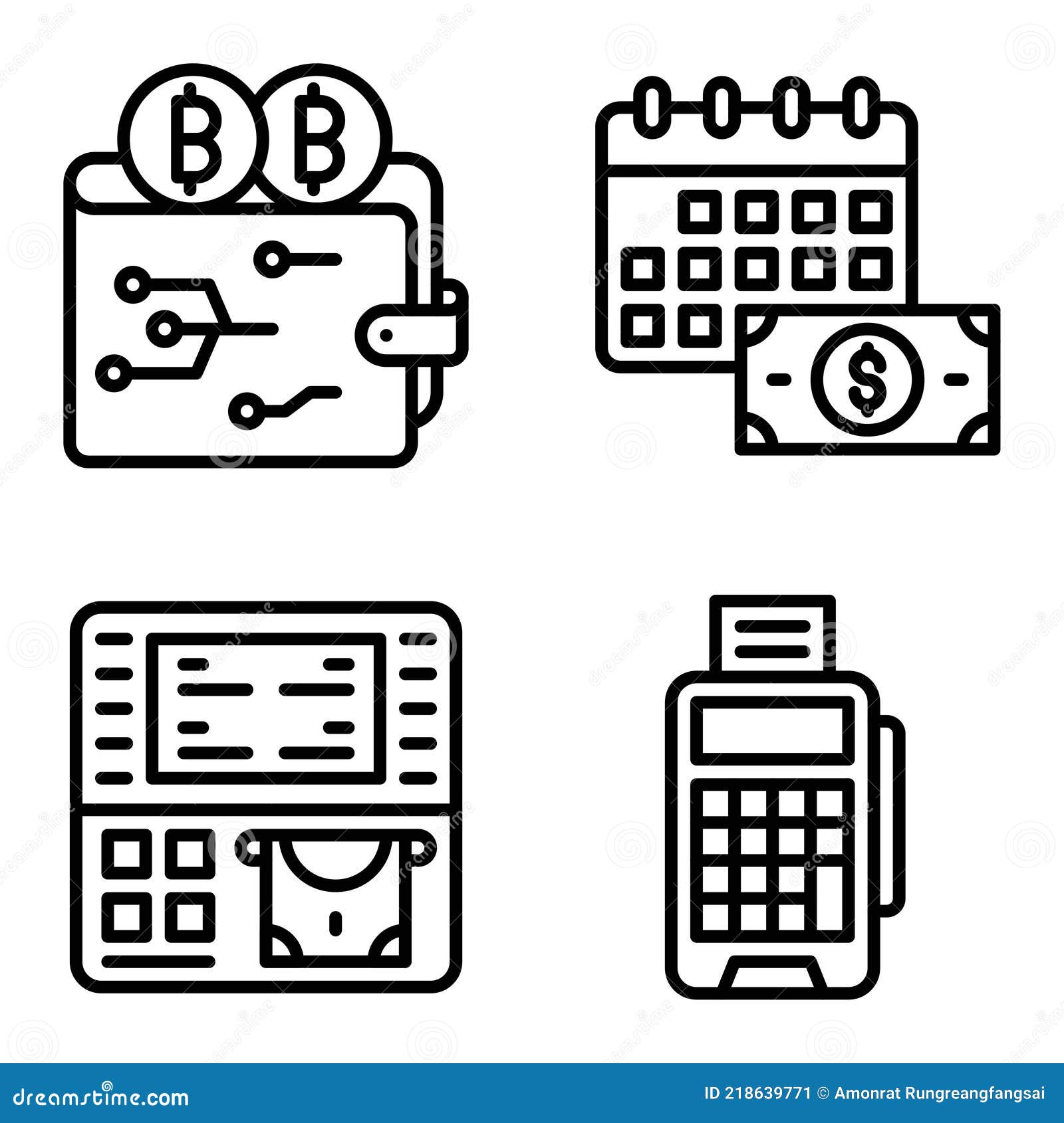 Digital Payment Icon Set Payment Related Vector Stock Vector ...