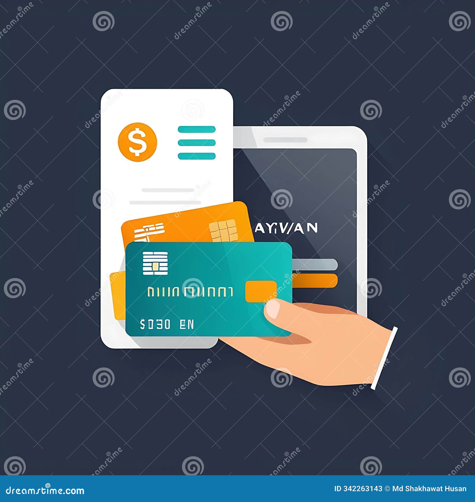 Digital Payment Icon and Vector for Online Payment Concept. Stock Image ...