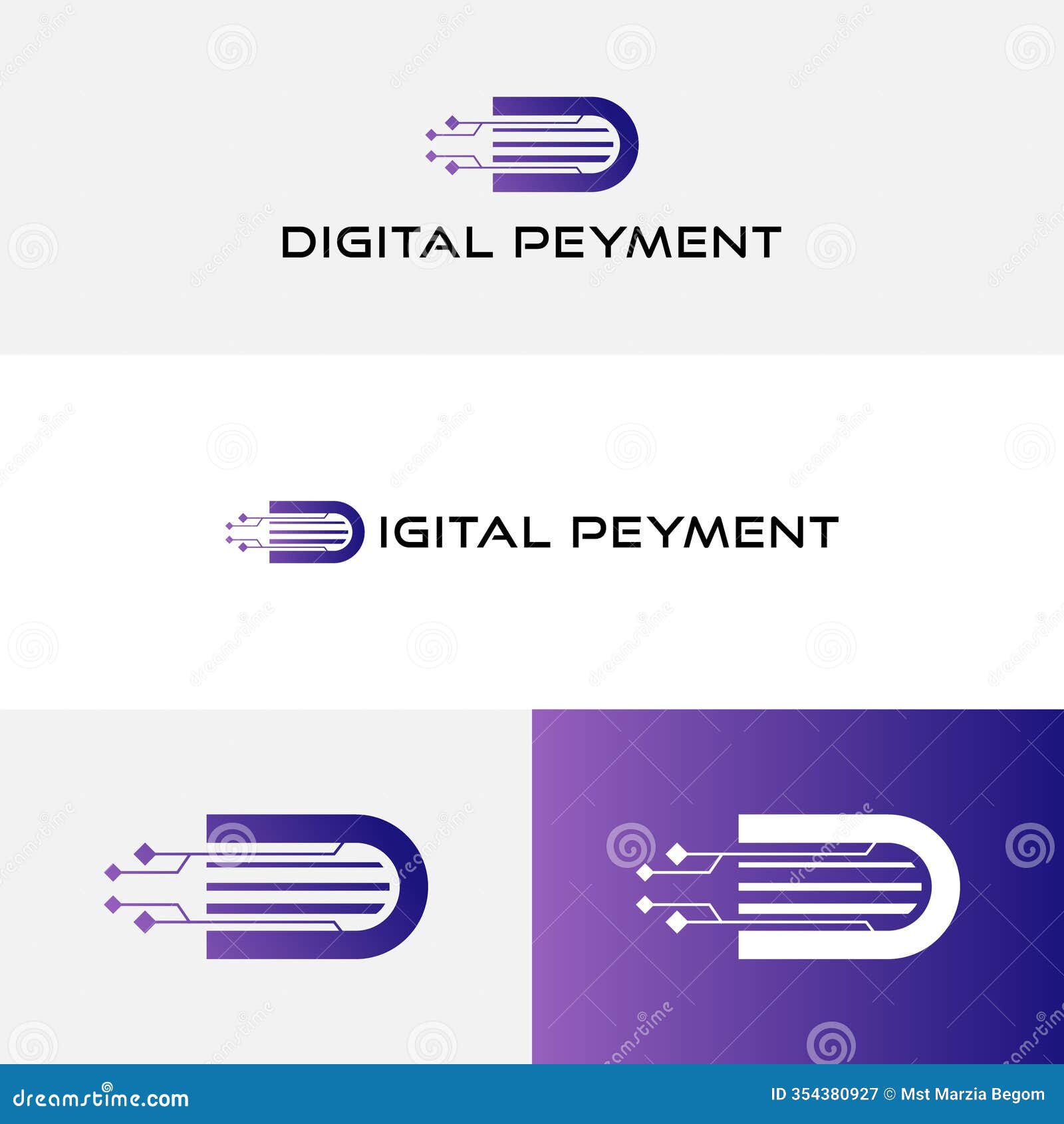 Digital Payment Logo with Letter D Symbol and Payment Card Symbol Stock ...