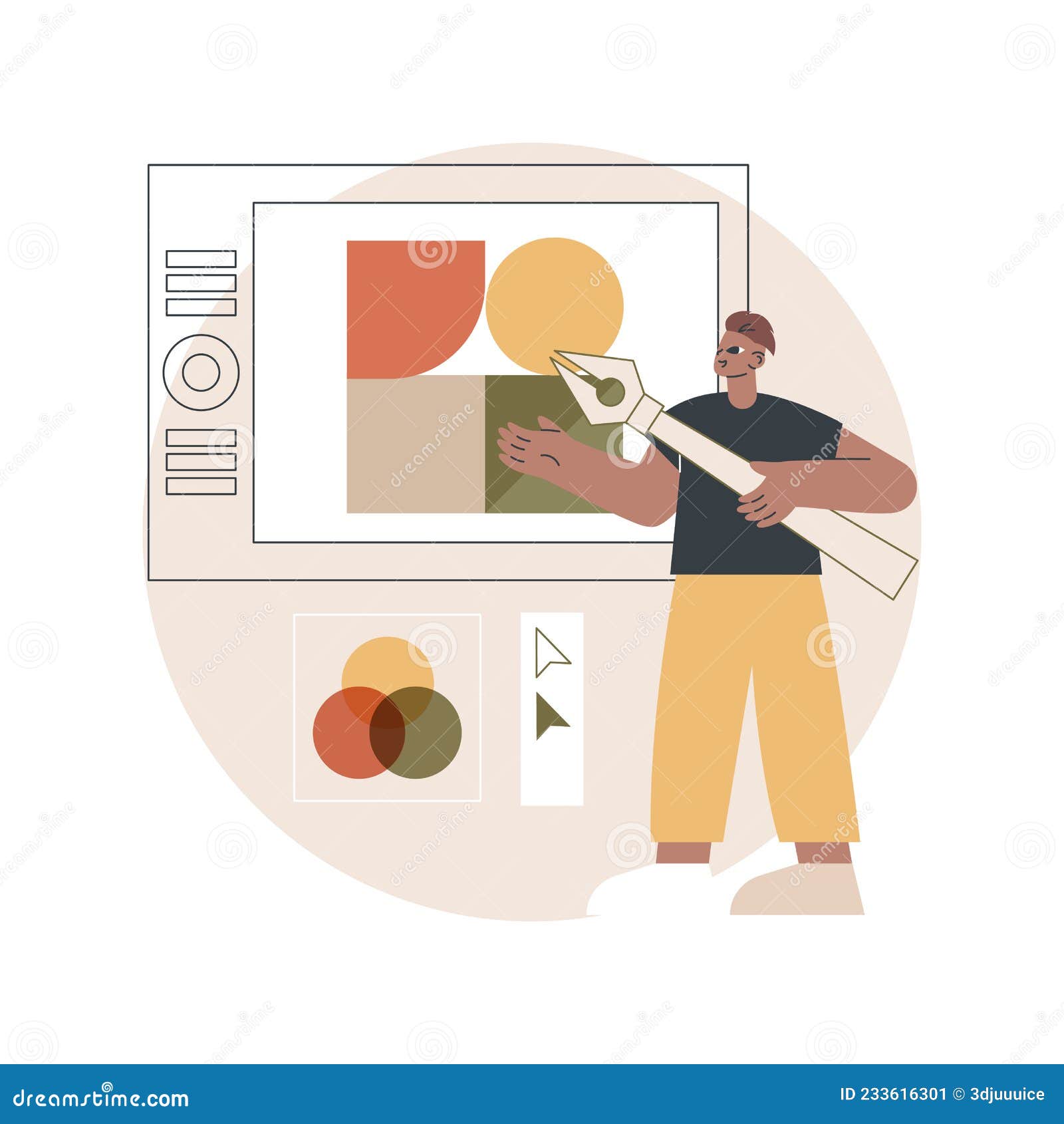 Digital Pen Abstract Concept Vector Illustration. Stock Vector ...