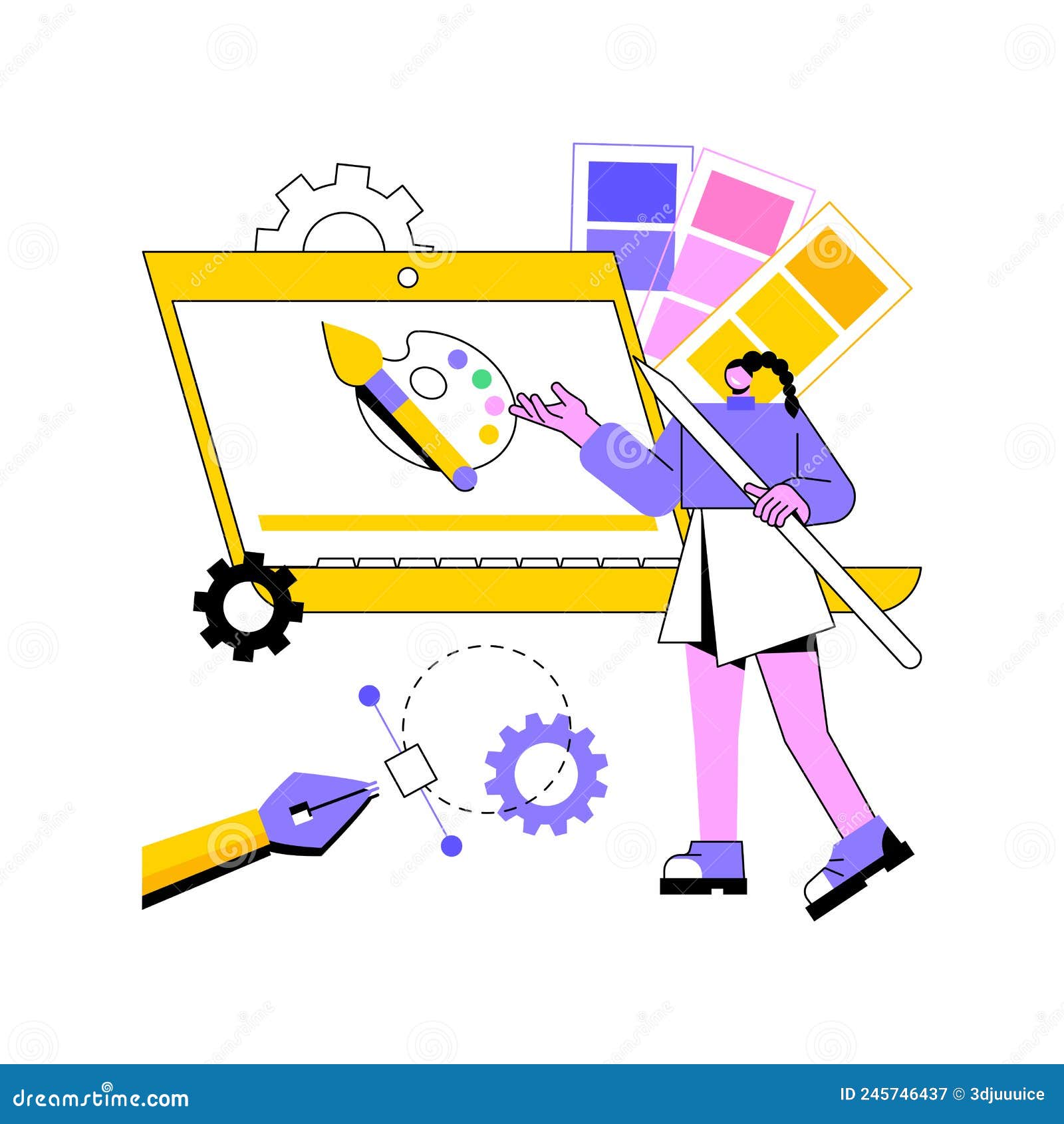 Digital Pen Abstract Concept Vector Illustration. Stock Vector ...