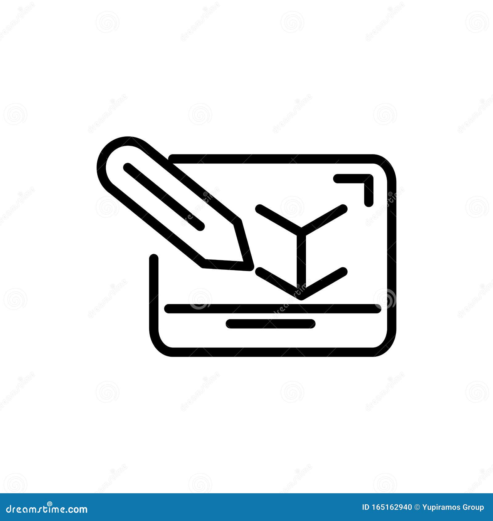 Digital Pen Design Plan Architecture Icon Line Style Stock Vector ...