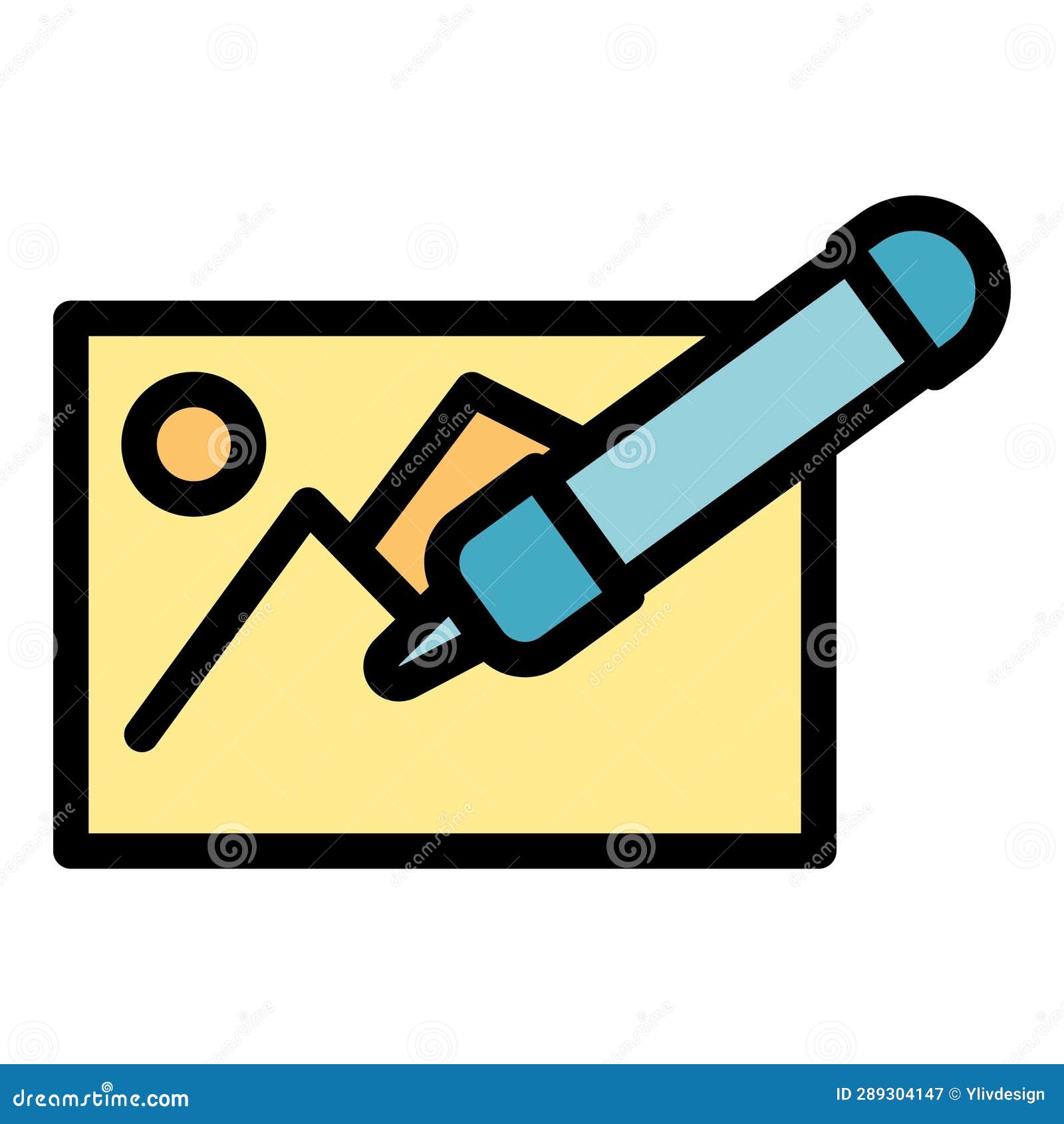 Digital Pen Icon Vector Flat Stock Vector - Illustration of cell, work ...