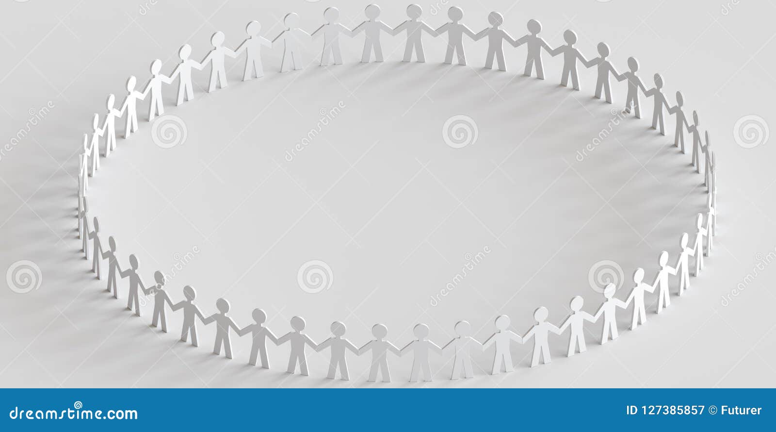Digital People Standing in Circle - Network Concept - 3D Rendering ...