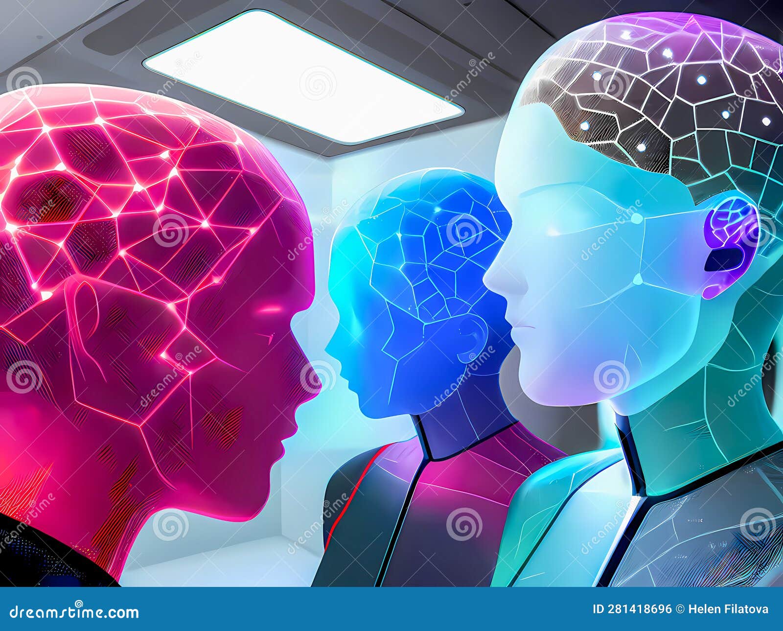 Digital people stock illustration. Illustration of digitizing - 281418696