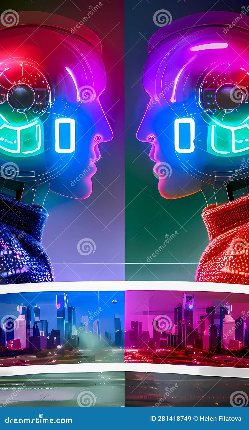 Digital people stock illustration. Illustration of avatar - 281418749
