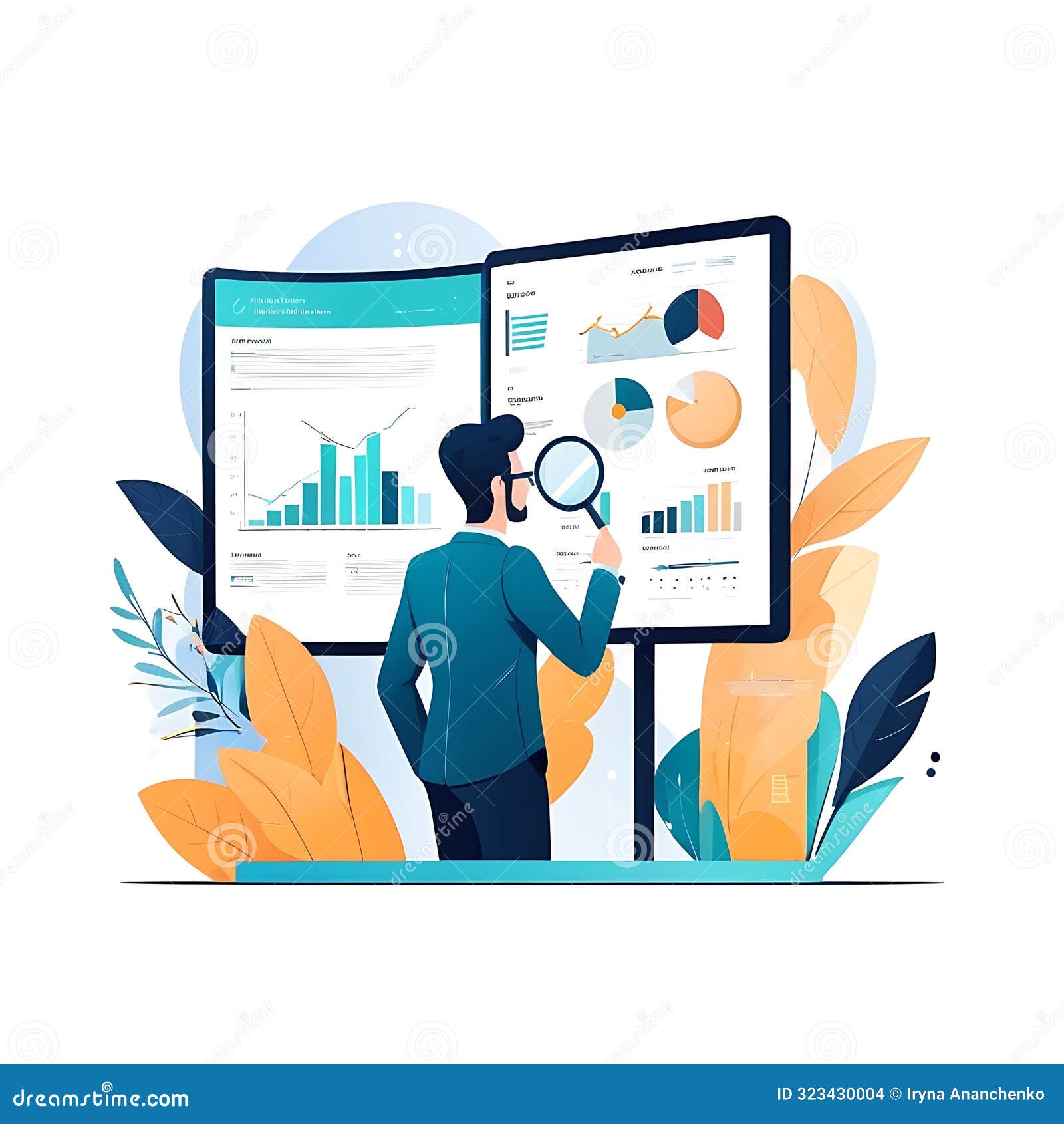 Digital Performance Monitoring and Analyzing with Magnifier. Flat ...