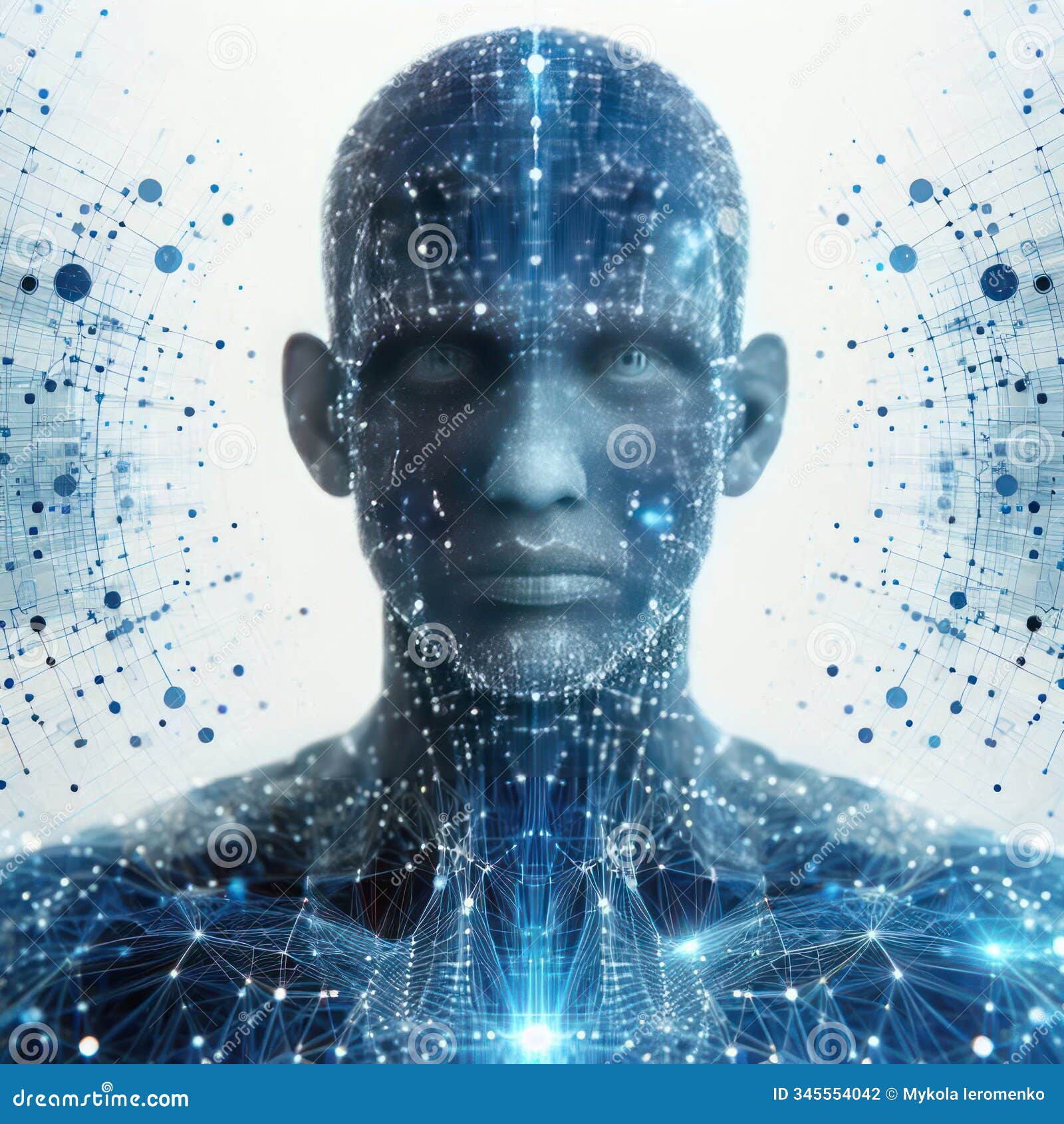 The Digital Person in the Networks of Data and Technology. Stock Photo ...