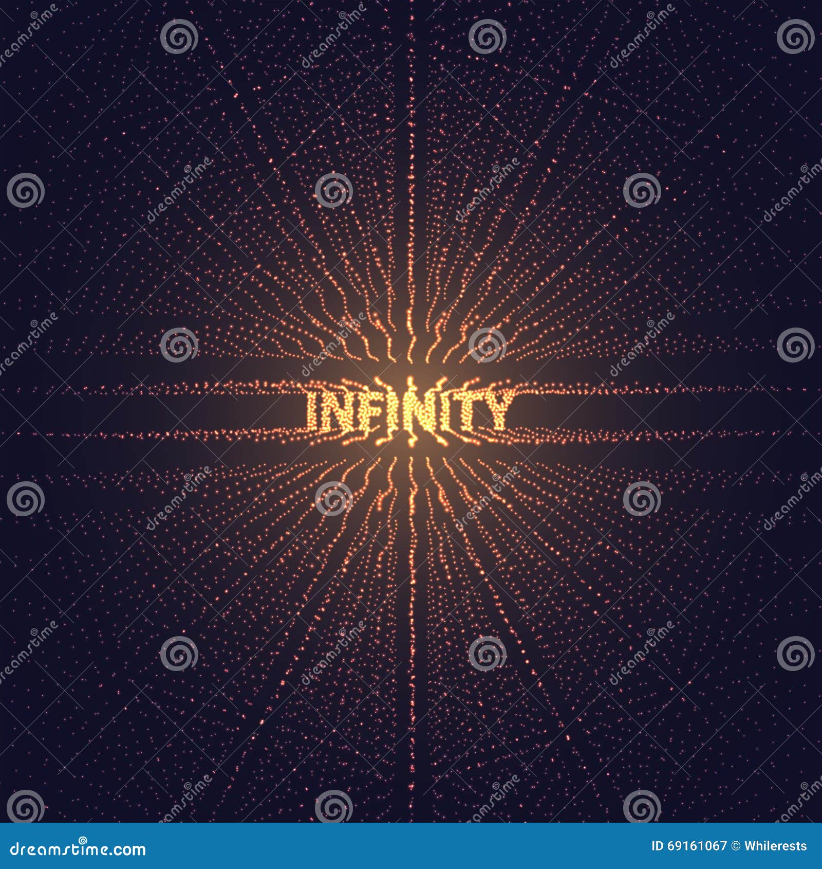 Futuristic Infinity Flow Of Particles. Vector Wave Background With ...