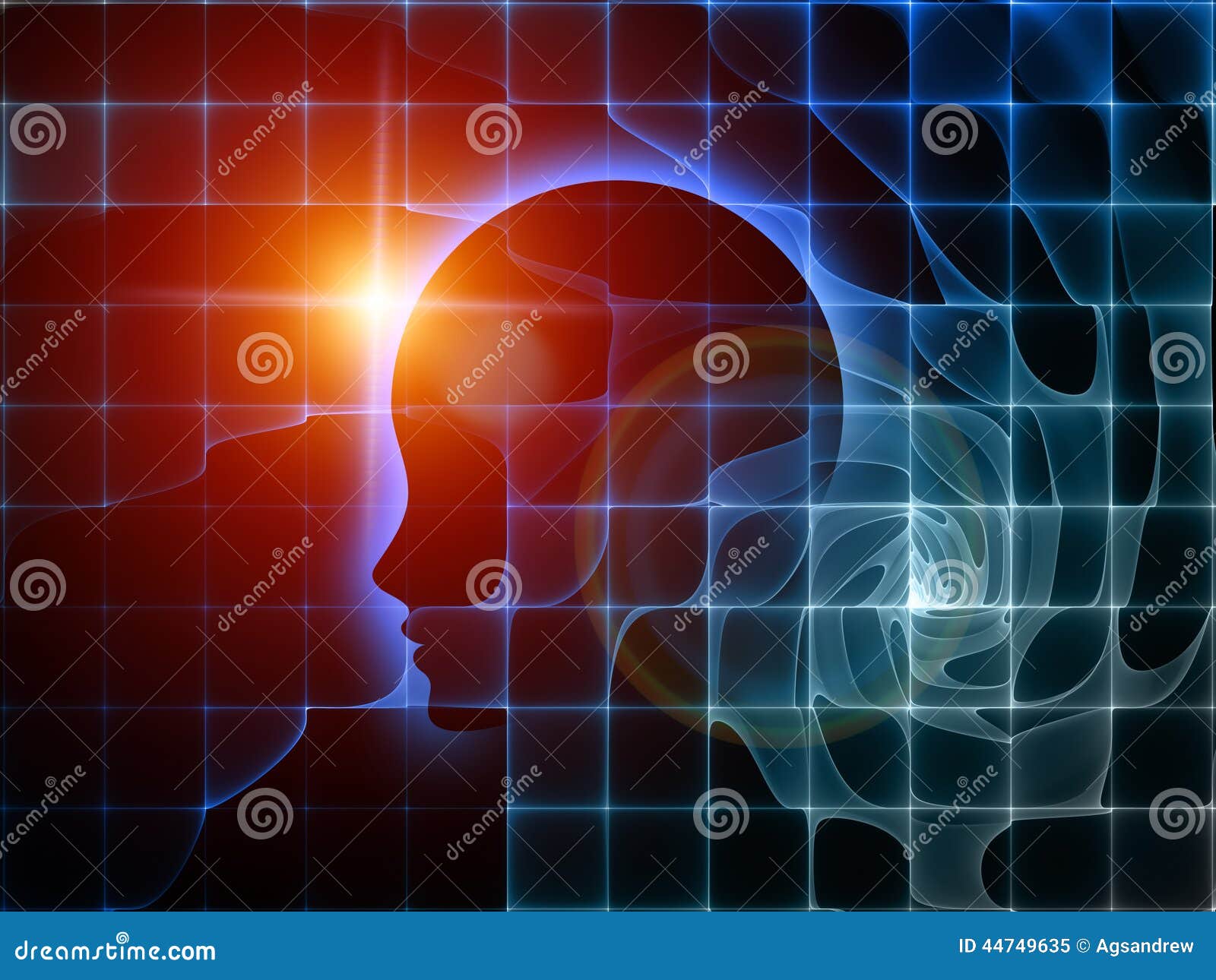 Digital Perspectives of the Mind Stock Illustration - Illustration of ...