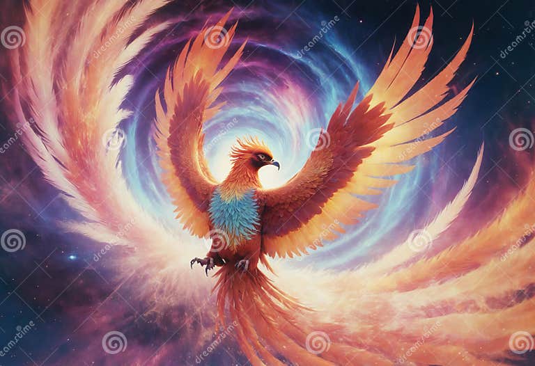 A Digital Phoenix Emerges from a Swirling Vortex of Cosmic Dust Stock ...