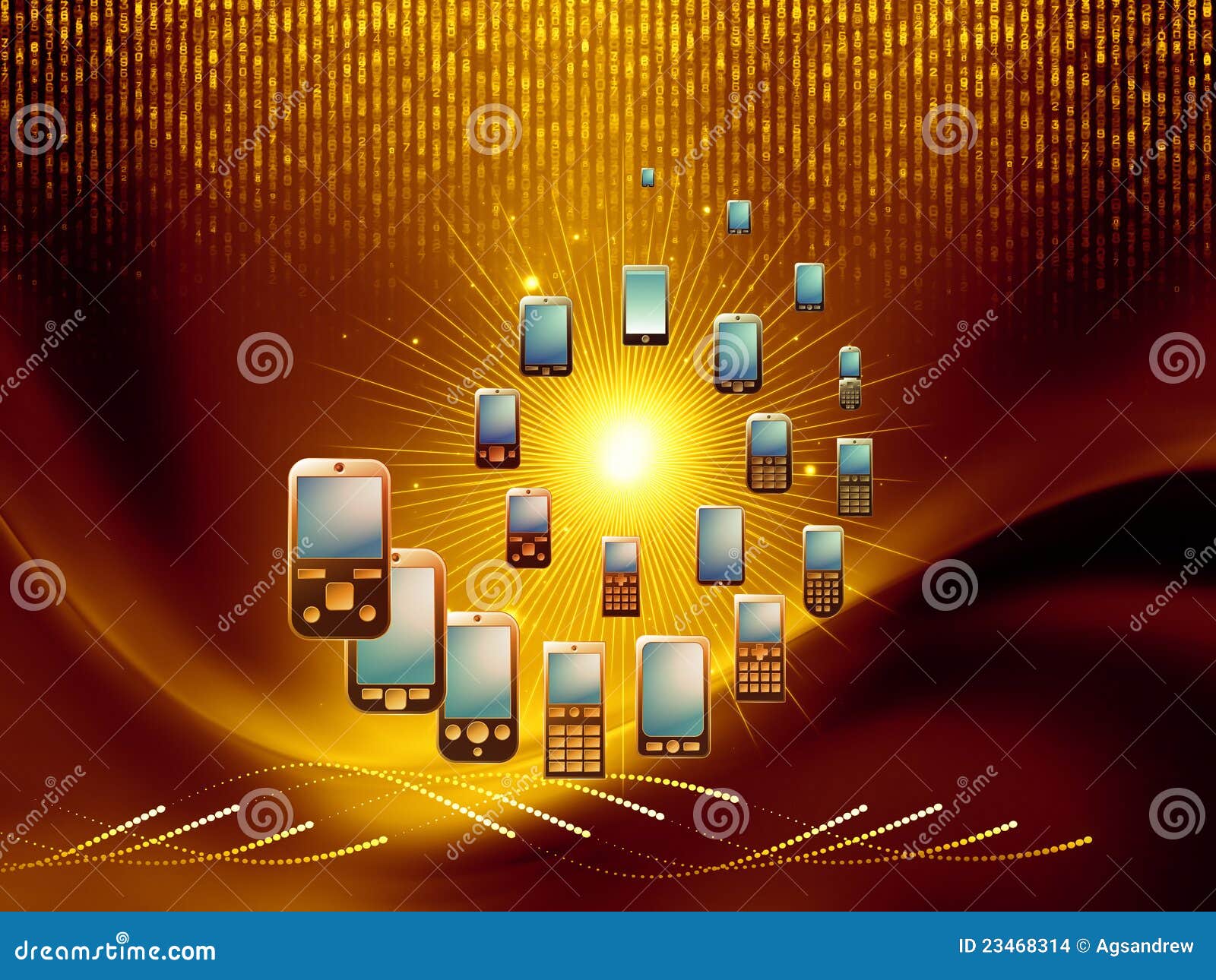 Digital Phone Technology stock illustration. Illustration of ...