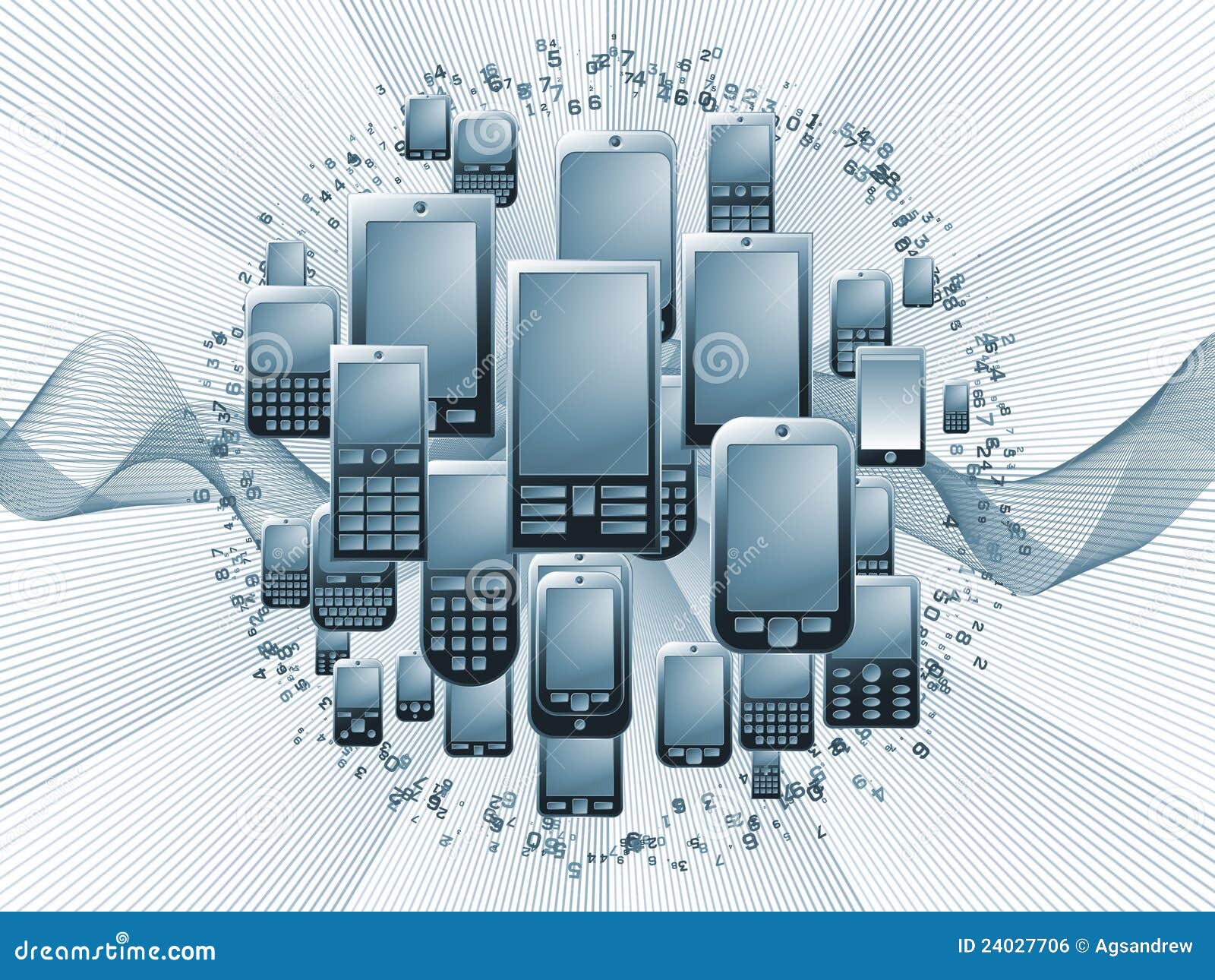 Digital Phone Technology stock illustration. Illustration of ...