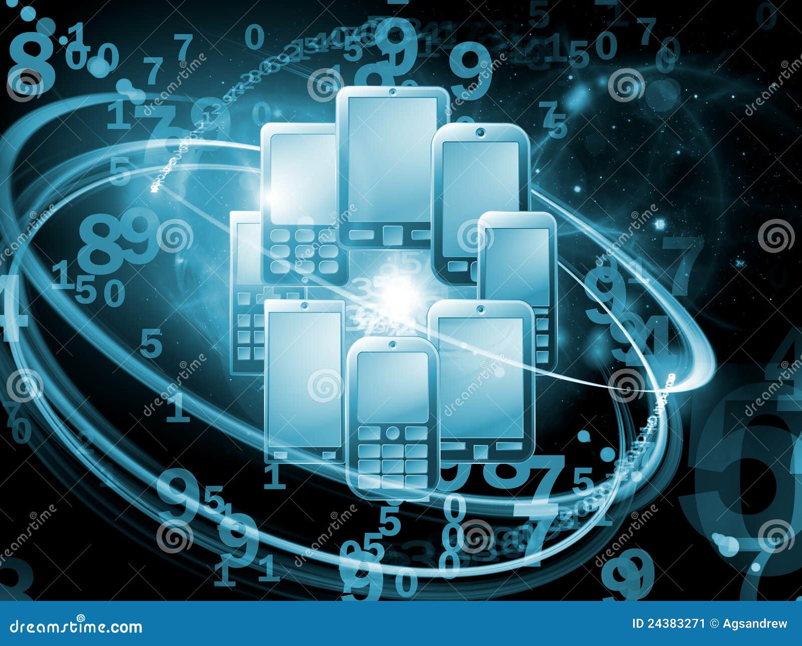 Digital Phone Technology stock illustration. Illustration of digit ...