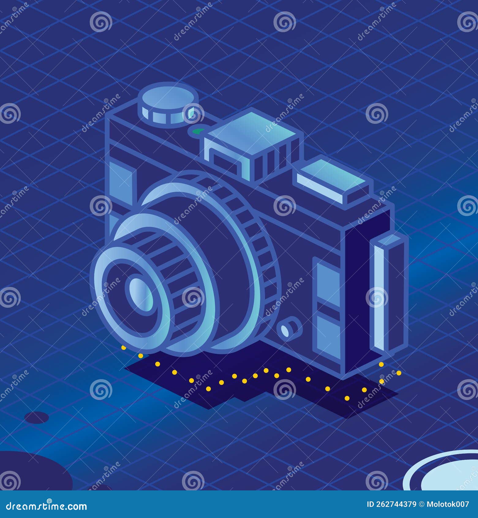 Digital Photo Camera on Blue Background Stock Vector - Illustration of ...