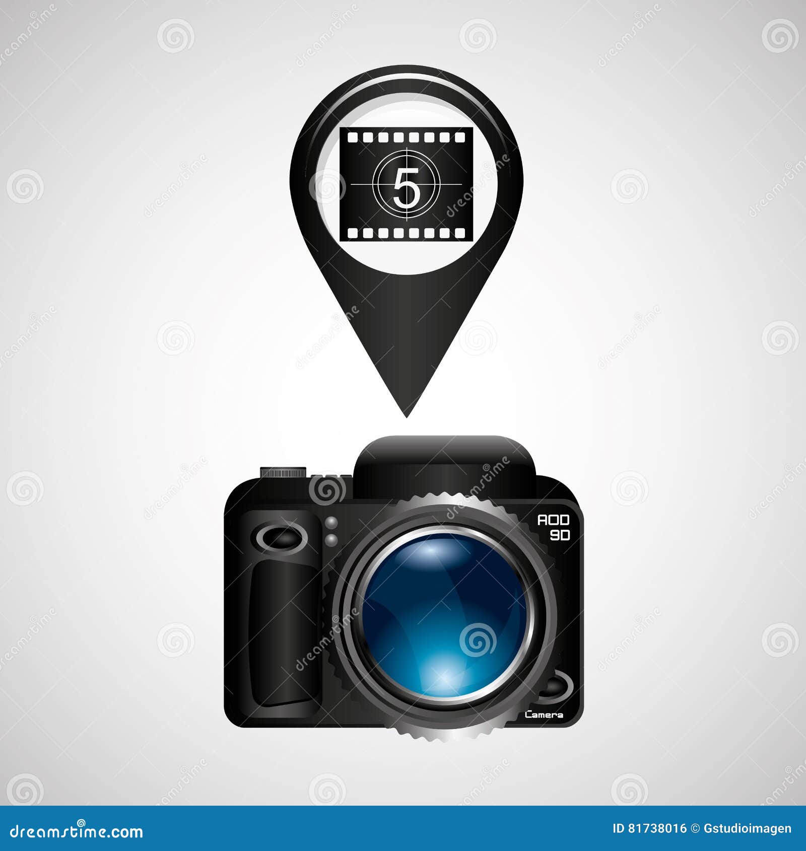 Digital Photo Camera Roll Countdown Numbers Stock Vector - Illustration ...