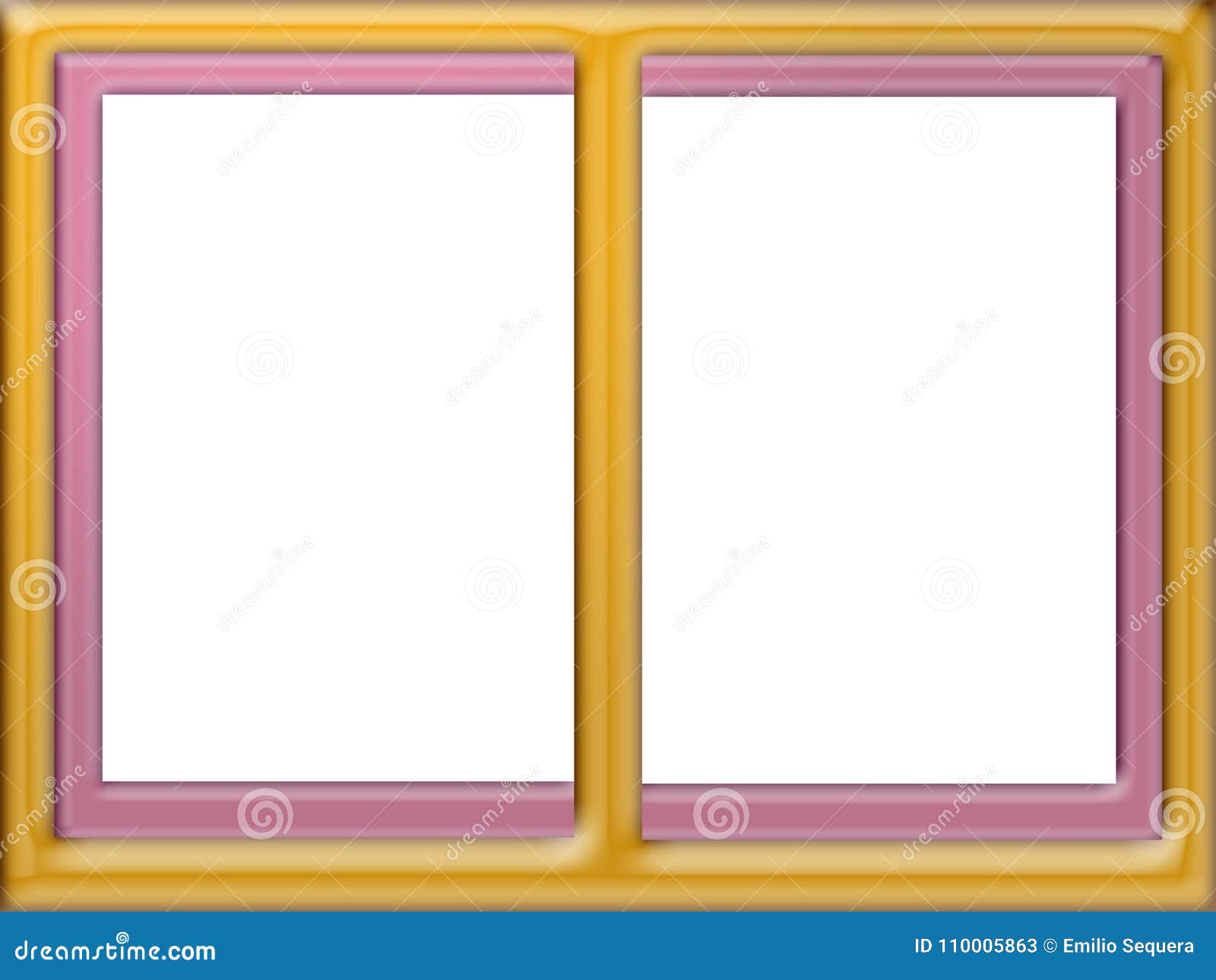 Digital Photo Frame, 2 Rectangles for Photos Stock Illustration ...