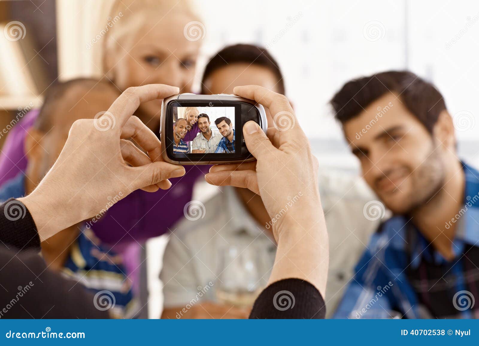 Digital Photographing of Friends Stock Photo - Image of enjoying ...