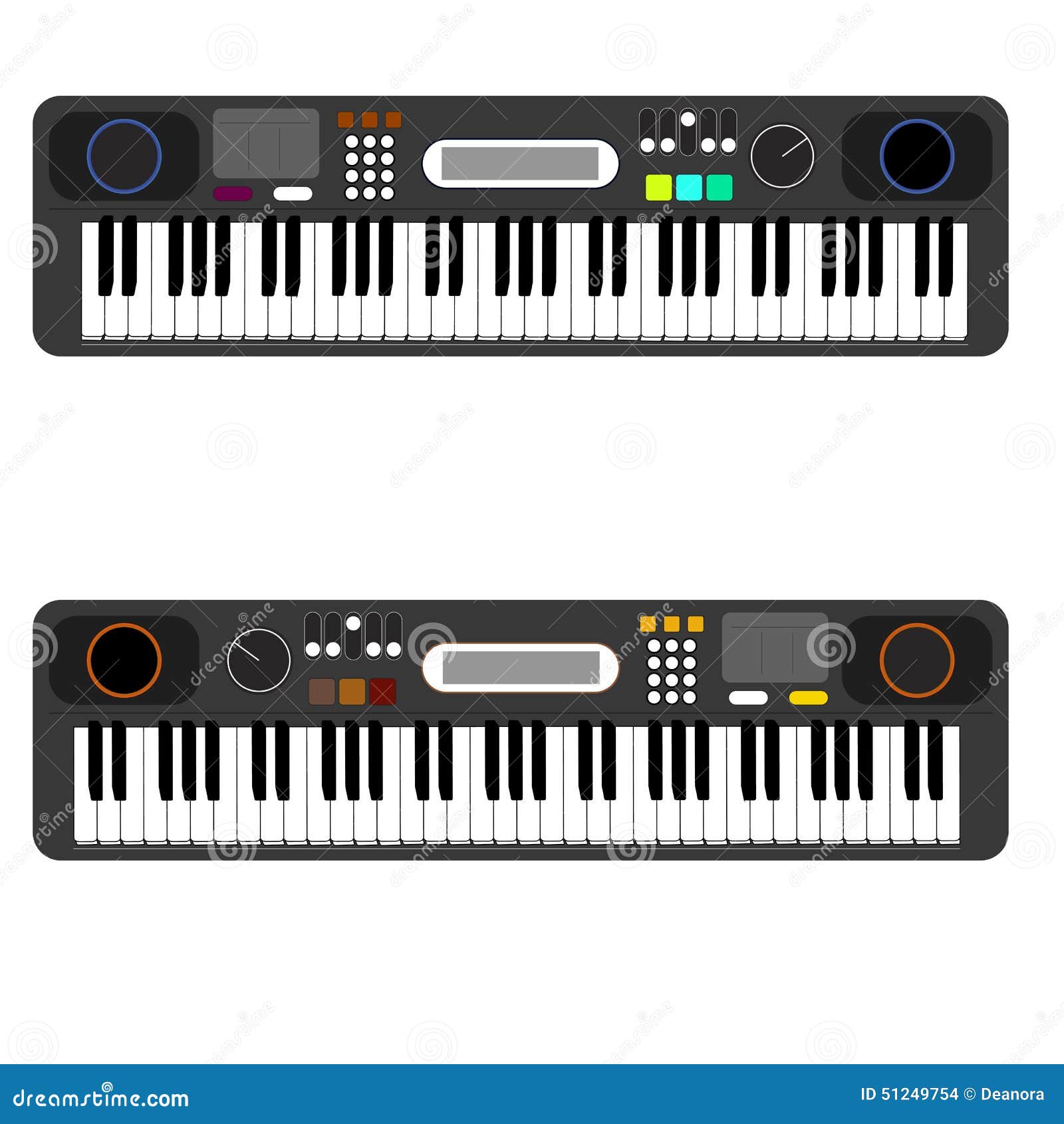 Digital Piano with Display Iilustration Stock Vector - Illustration of ...