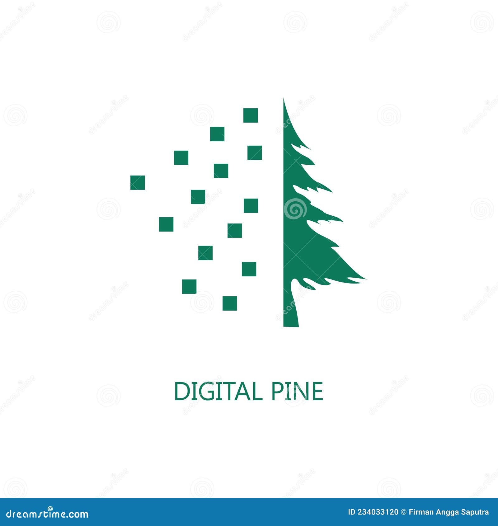 Digital Pine Tree Icon. Trendy Flat Vector Digital Pine Tree Icon on ...