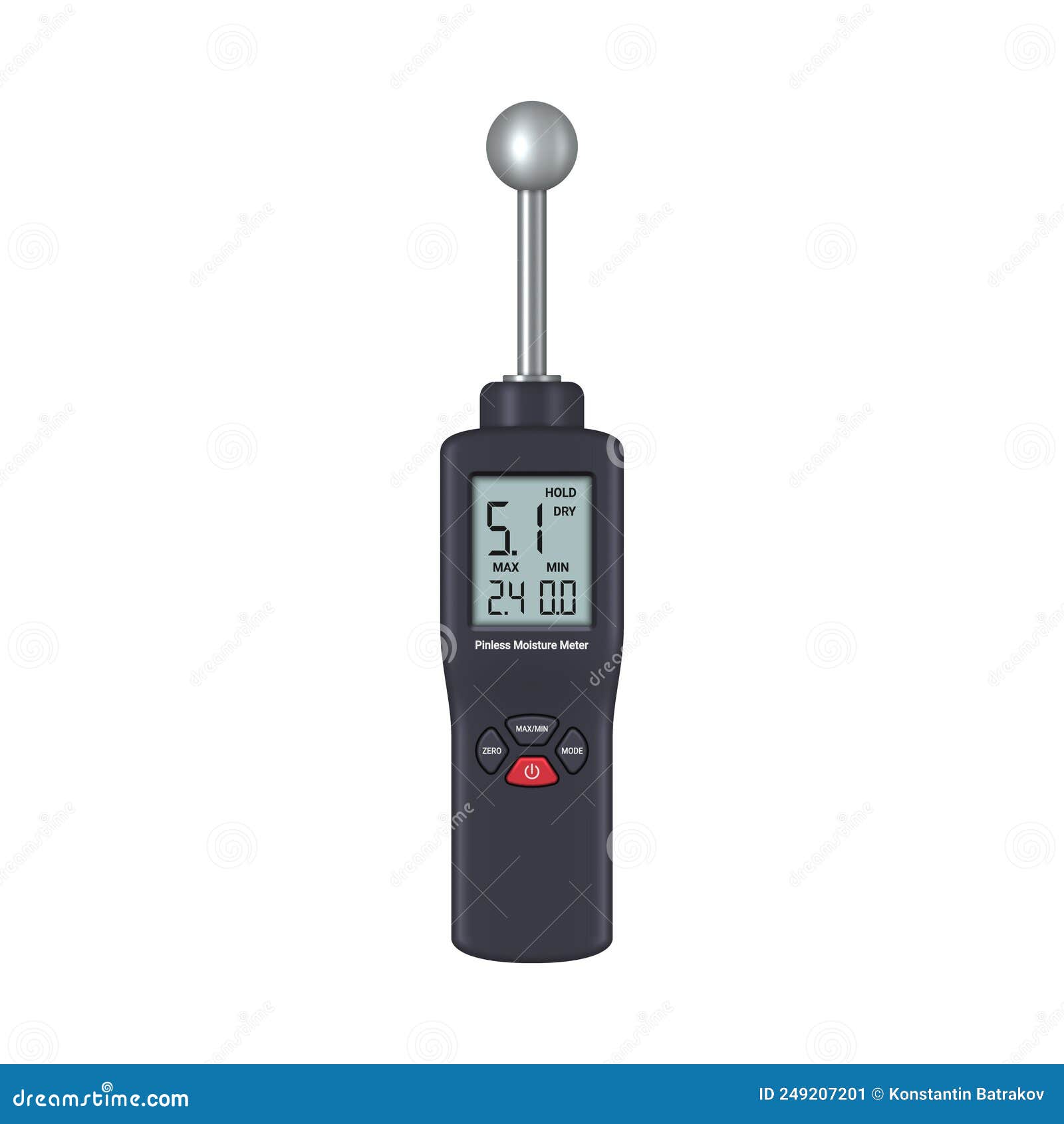 Digital Pinless Moisture Meter. Stock Vector - Illustration of probe ...
