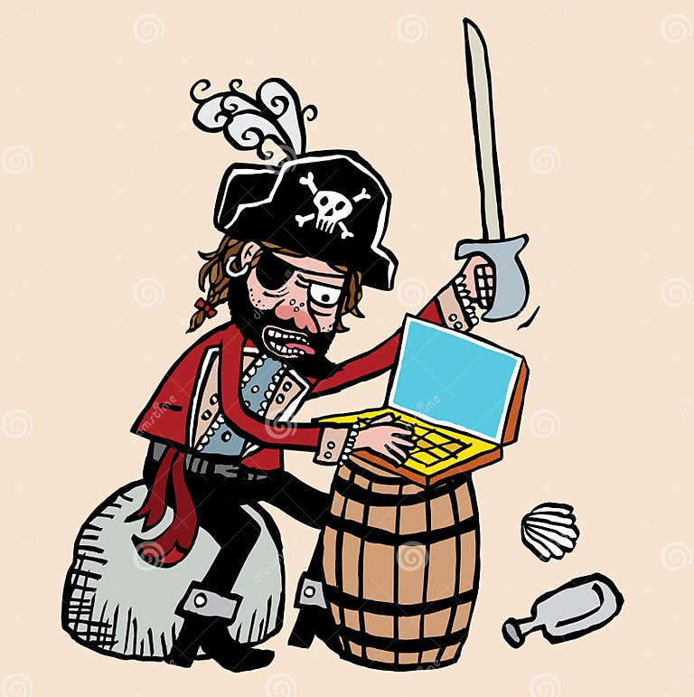 Digital Piracy 02 stock vector. Illustration of hacker - 180737081