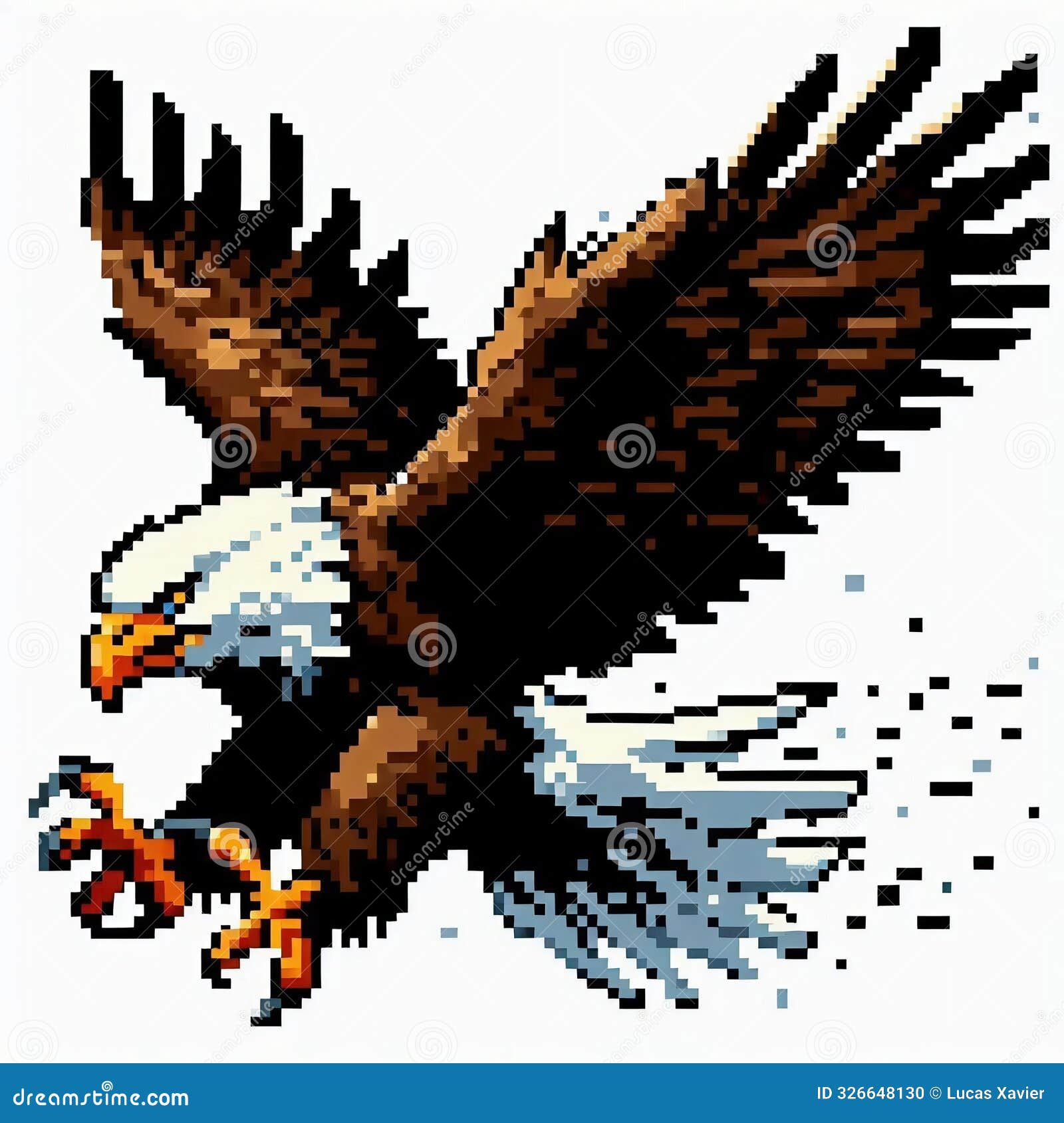 Pixel art eagle stock illustration. Illustration of symbolism - 326648130