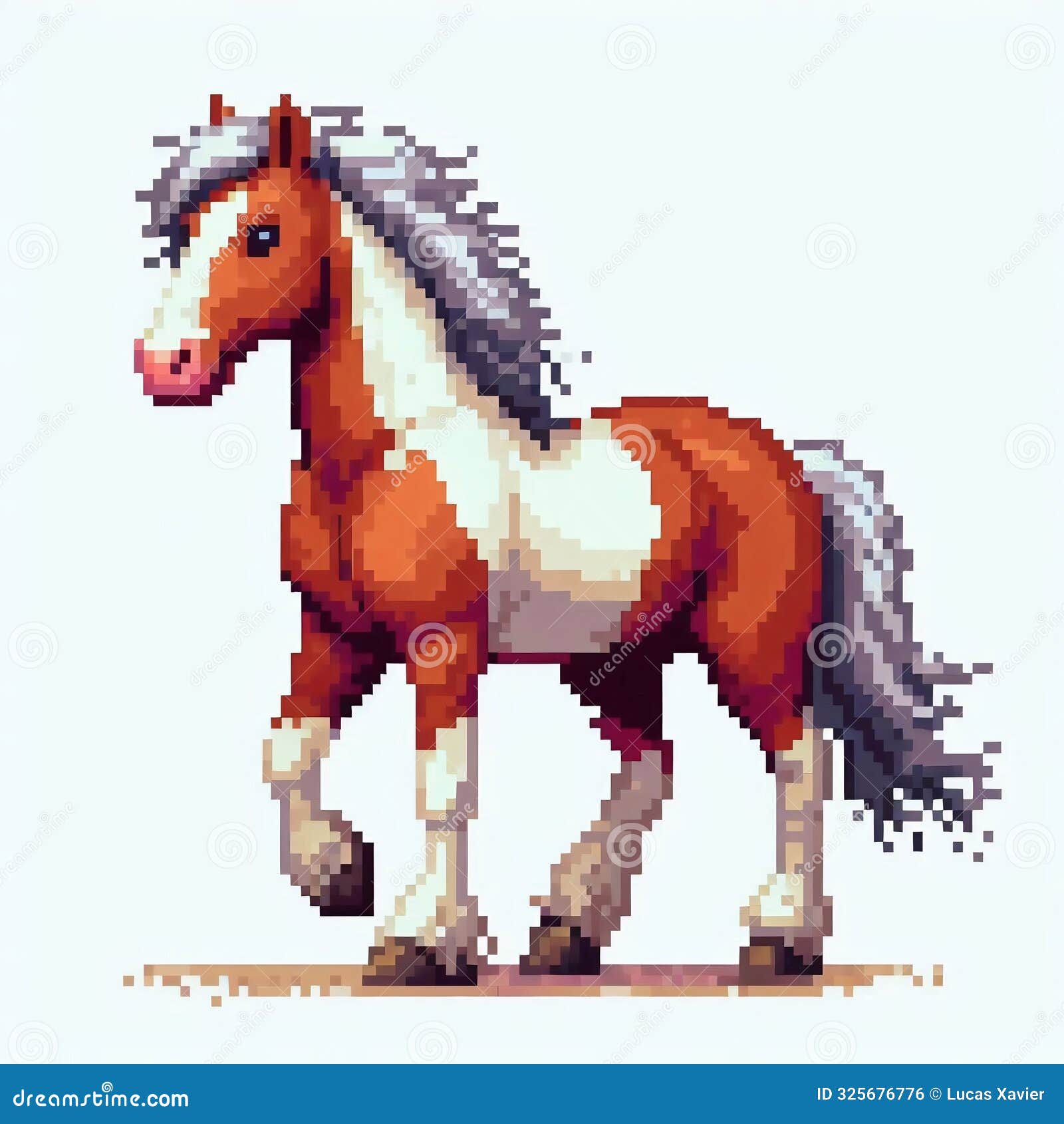 Pixel art horse stock illustration. Illustration of music - 325676776