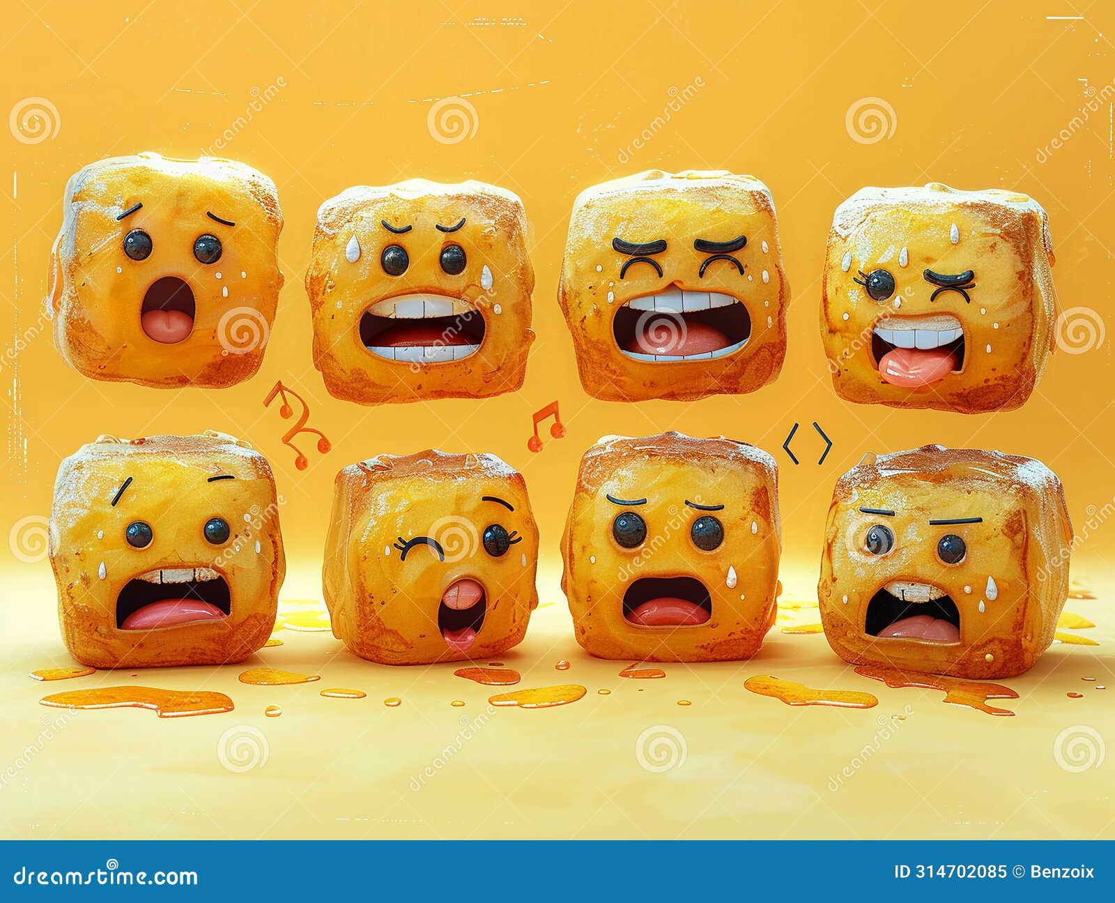 Digital Pixel Art of Popular Emojis for Messaging Expressions Blur into ...