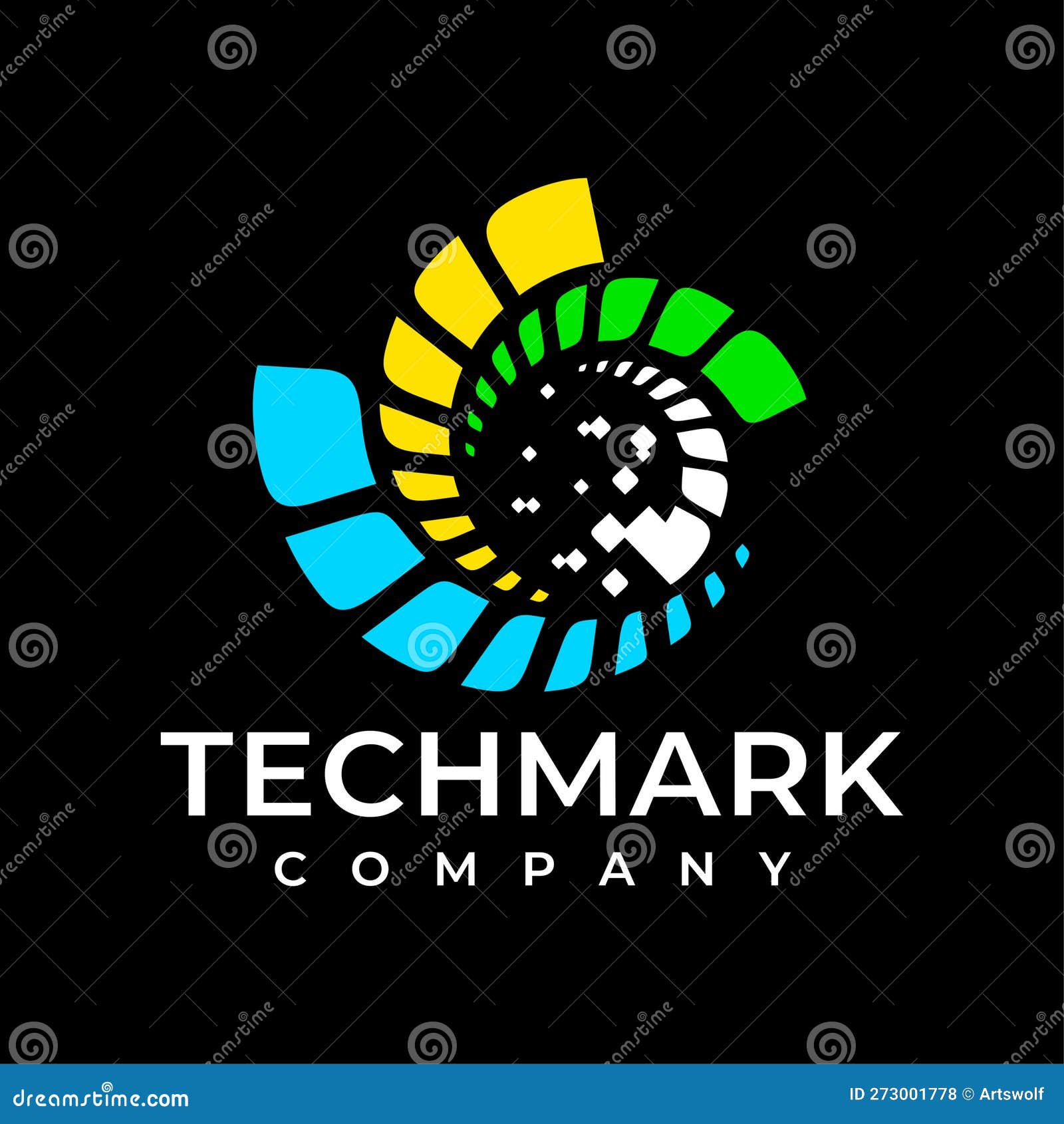 Digital Pixel Circle Logo Design. Modern Dynamic Technology Abstract ...