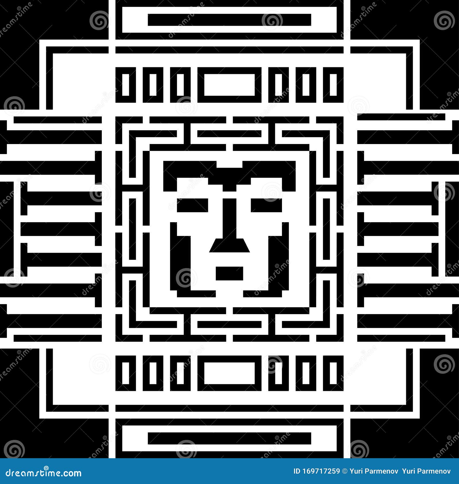 Digital Pixel Cyber Avatar Icon. Computer Technology, Security, Hacking ...