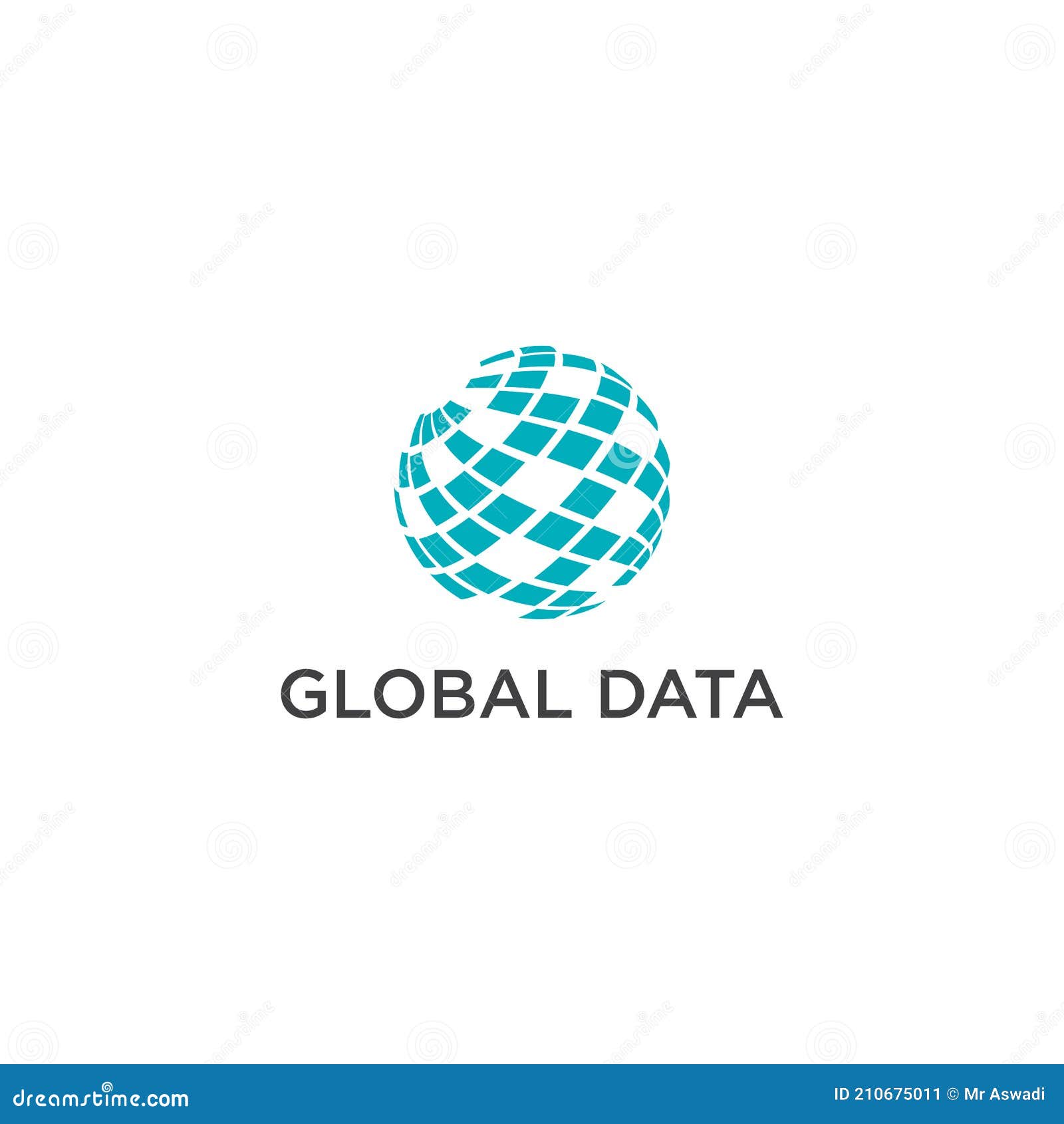 Digital Pixel Globe. Data Global Logo Icon Design Template Stock Vector ...