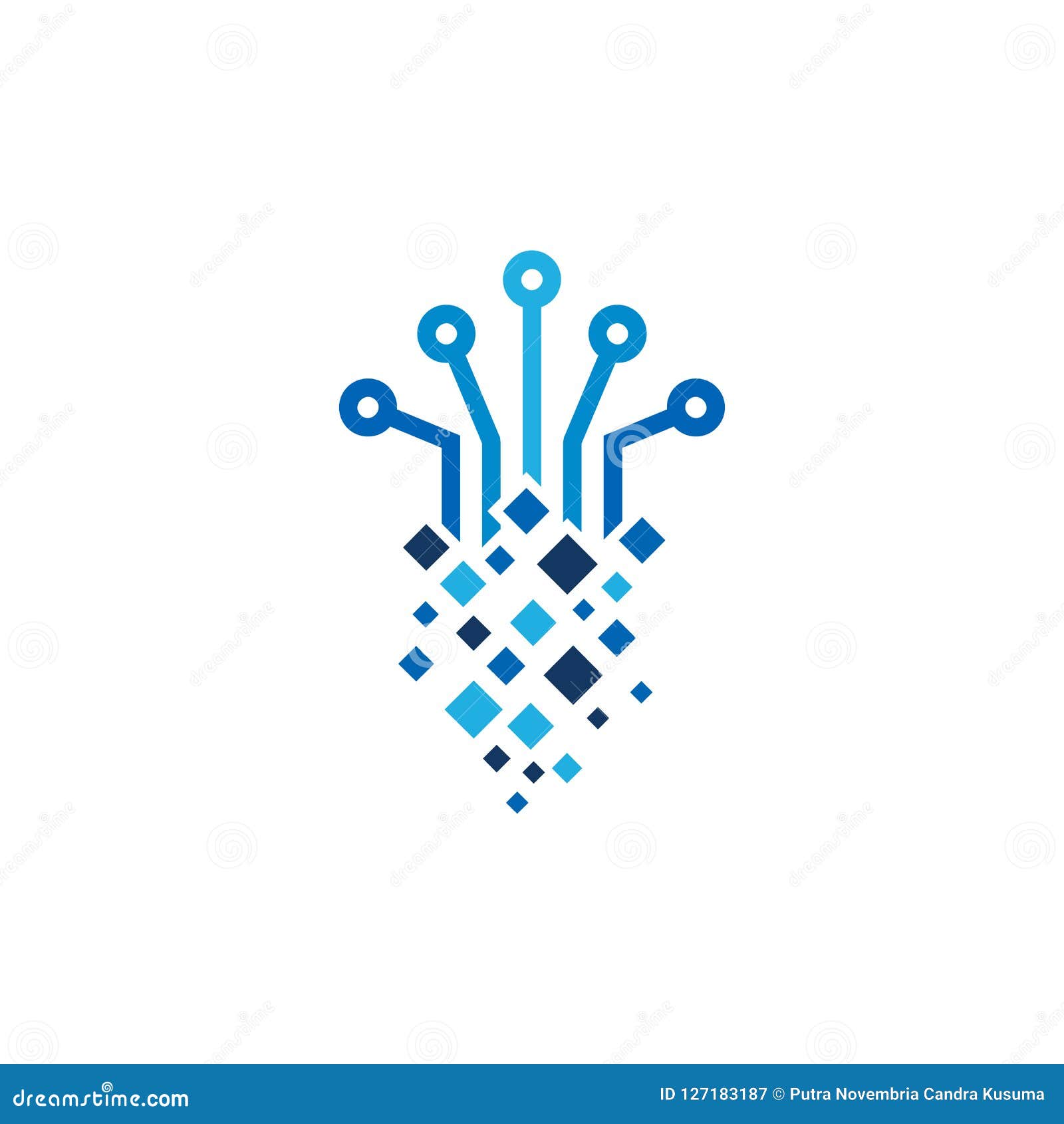 Digital Pixel Logo Icon Design Stock Vector - Illustration of global ...