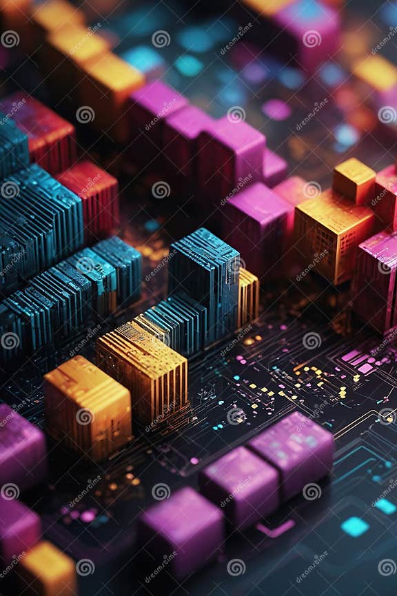 Digital Pixelated or Bit Patterns Symbolizing Data and Communication ...