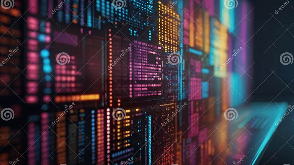 Digital Pixelated or Bit Patterns Symbolizing Data and Communication ...