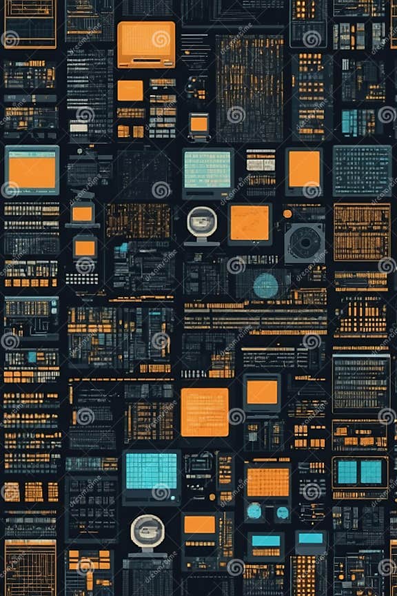 Digital Pixelated or Bit Patterns Symbolizing Data and Communication ...