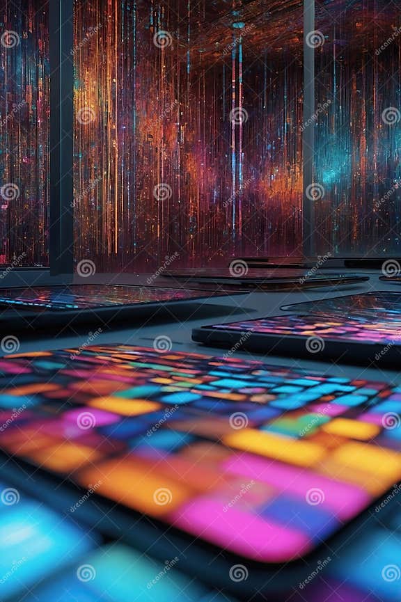 Digital Pixelated or Bit Patterns Symbolizing Data and Communication ...