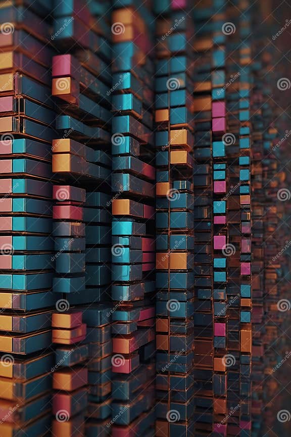 Digital Pixelated or Bit Patterns Symbolizing Data and Communication ...