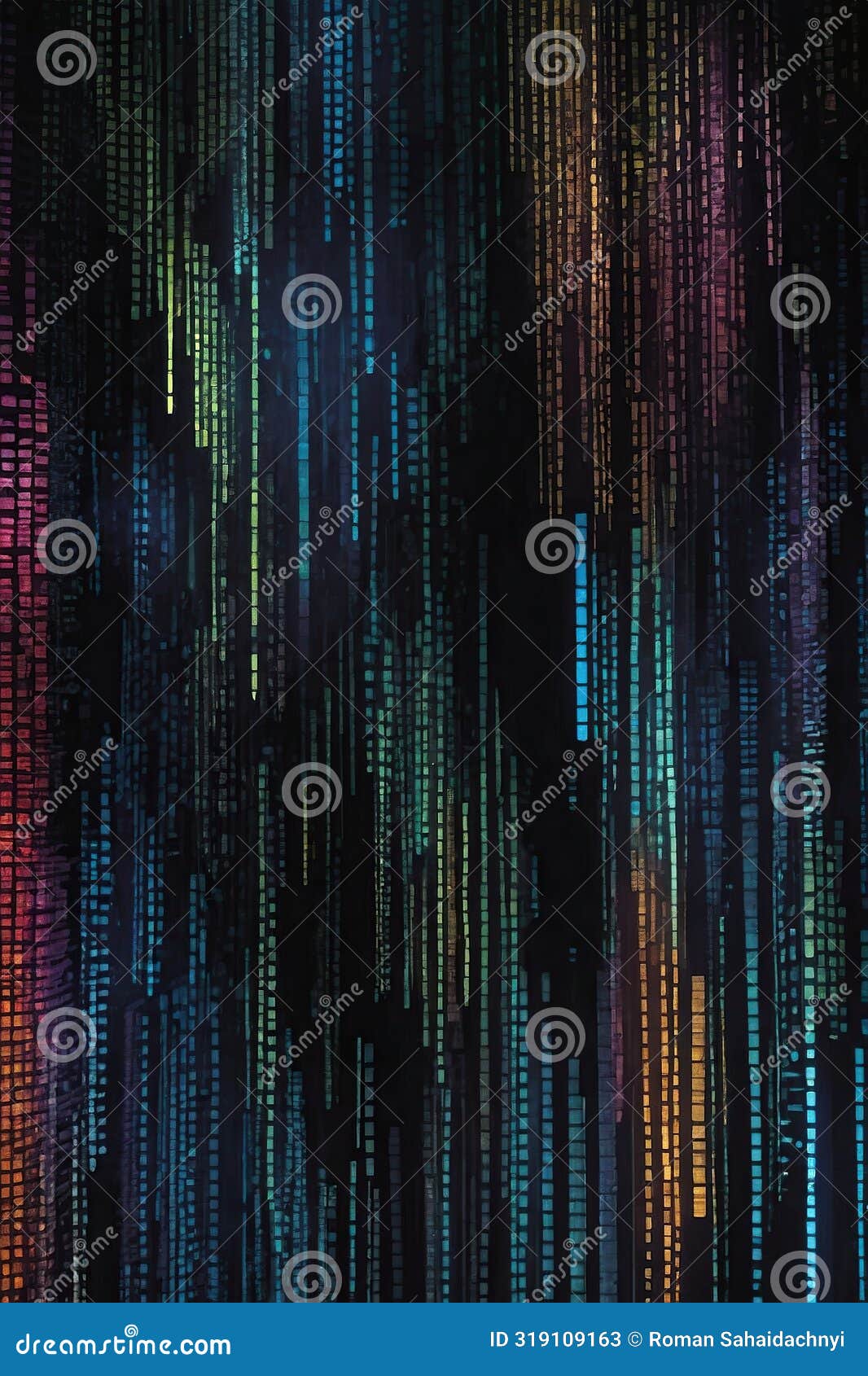 Digital Pixelated or Bit Patterns Symbolizing Data and Communication ...