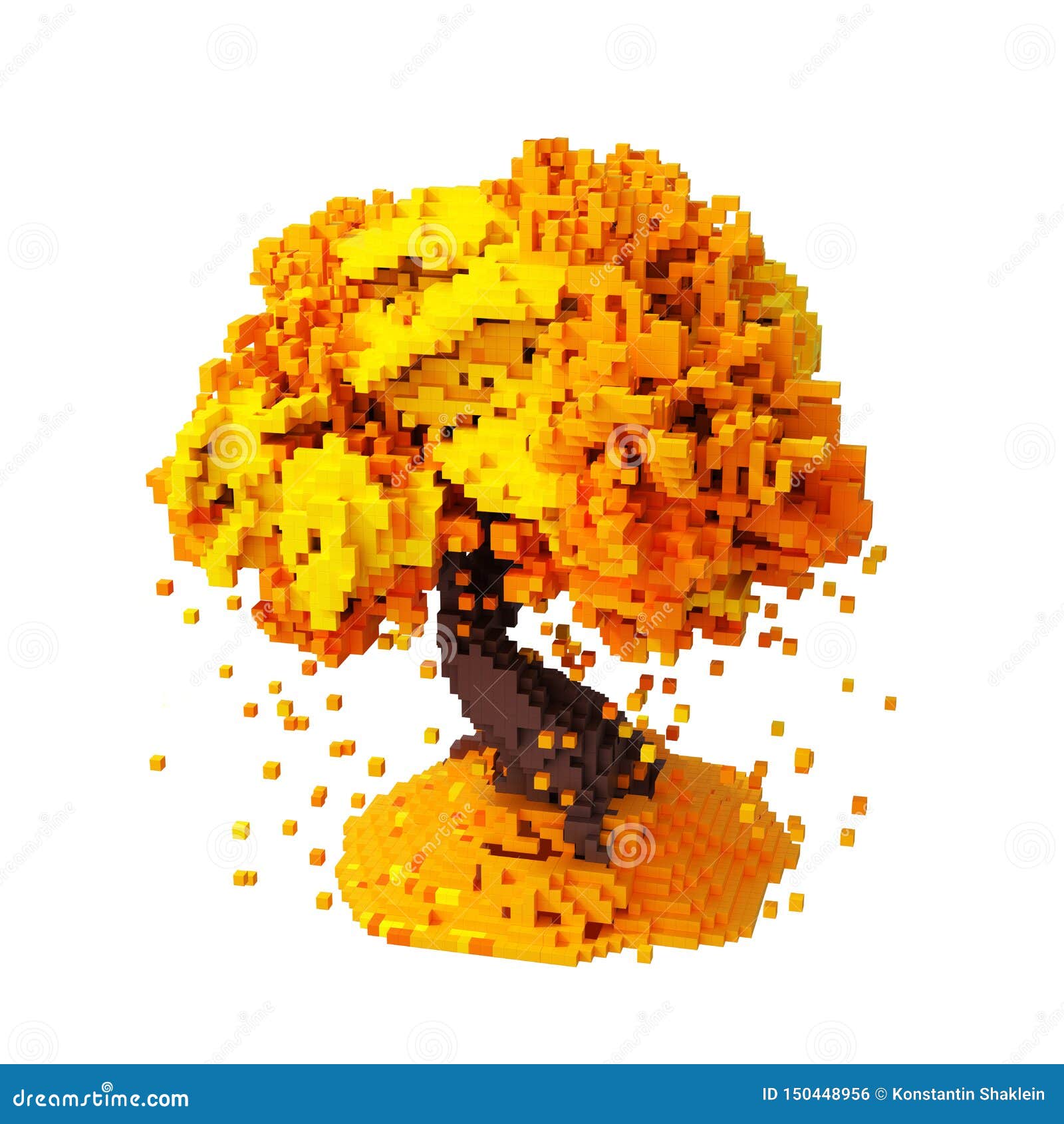 Digital Pixelated Falling Leaves from an Autumn Tree Isolated Over ...